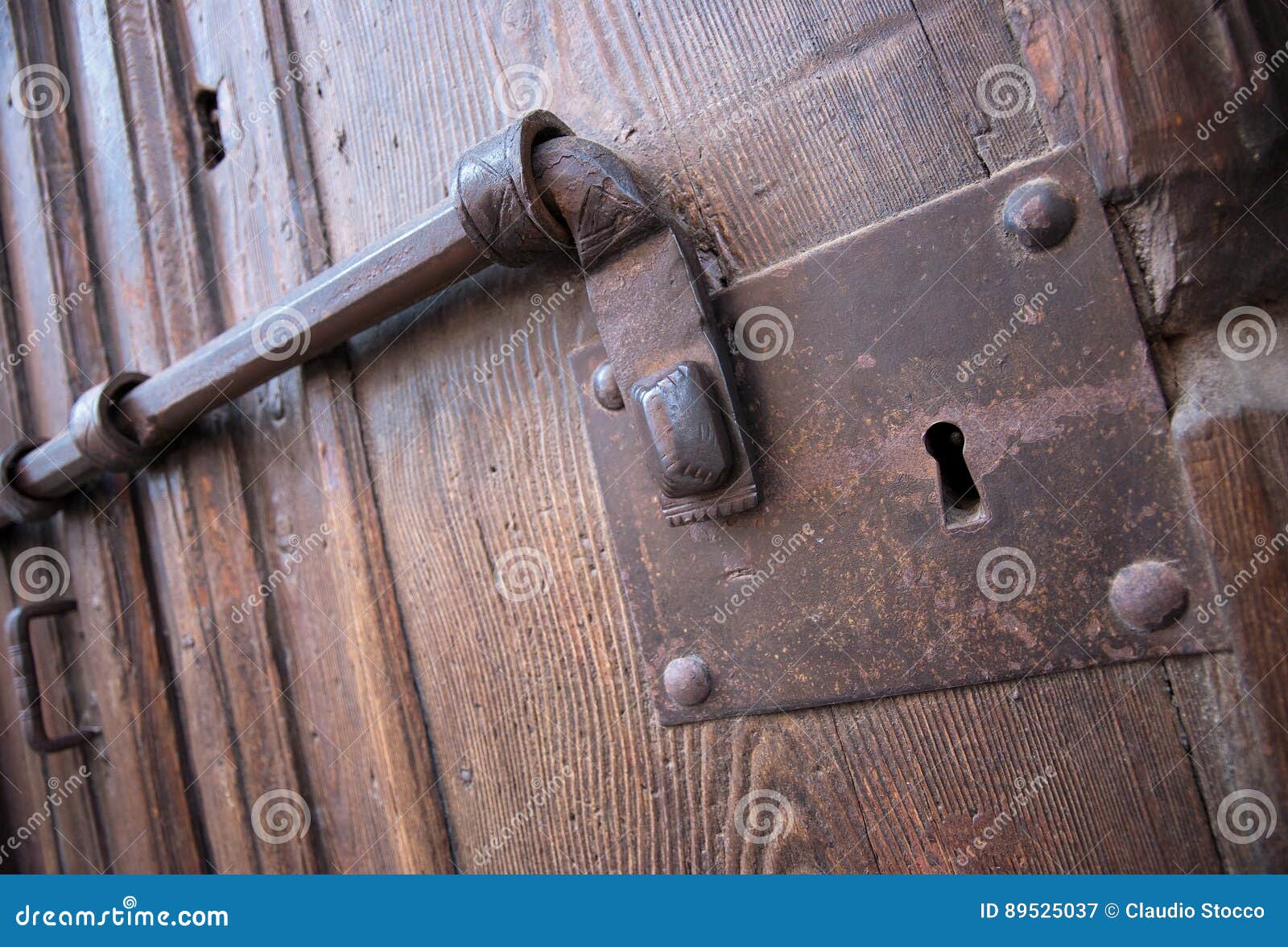 Clasp of an old door stock image. Image of gate, architecture - 89525037
