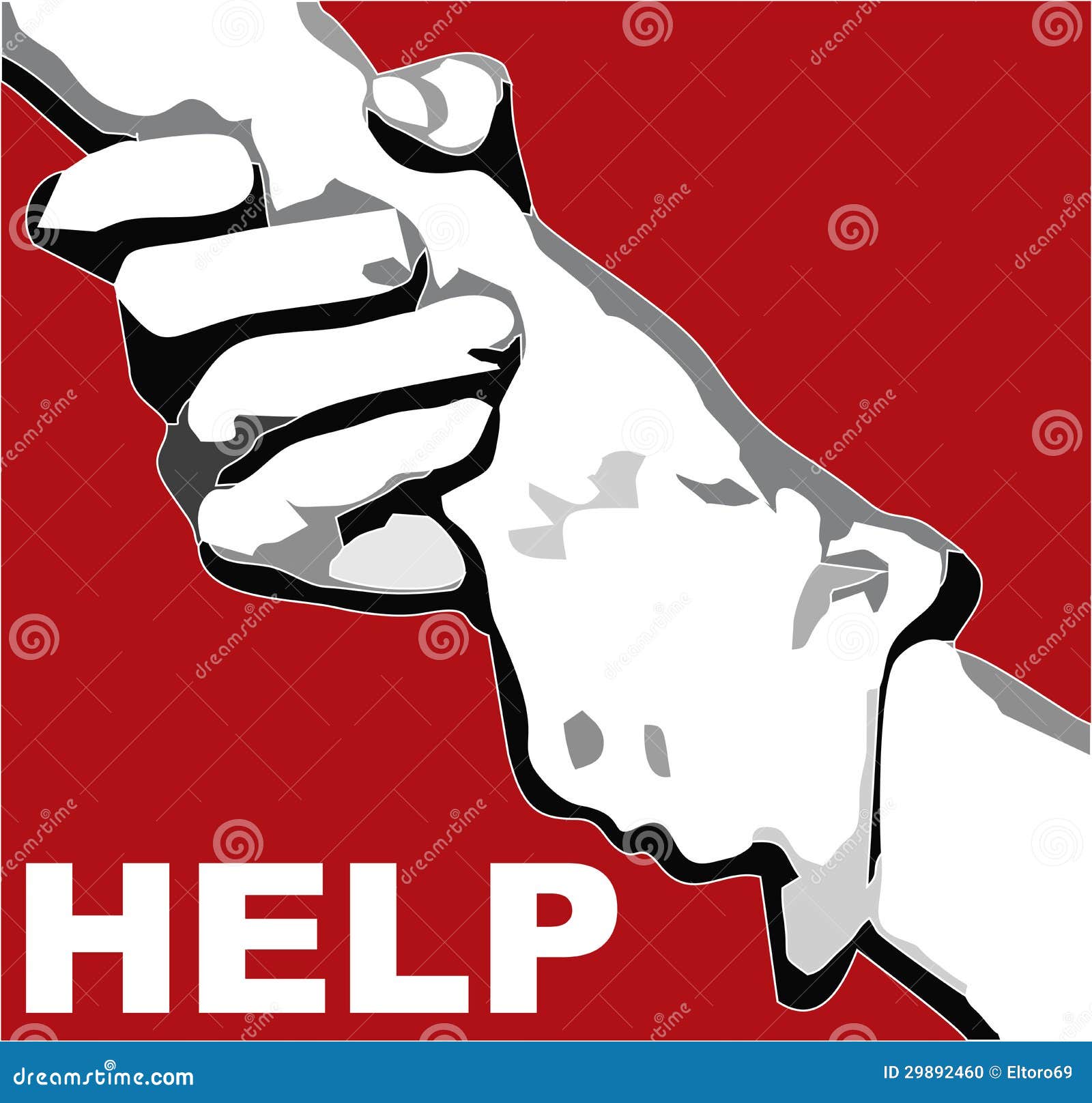 CLASPED HAND for HELP stock vector. Illustration of finger - 29892460