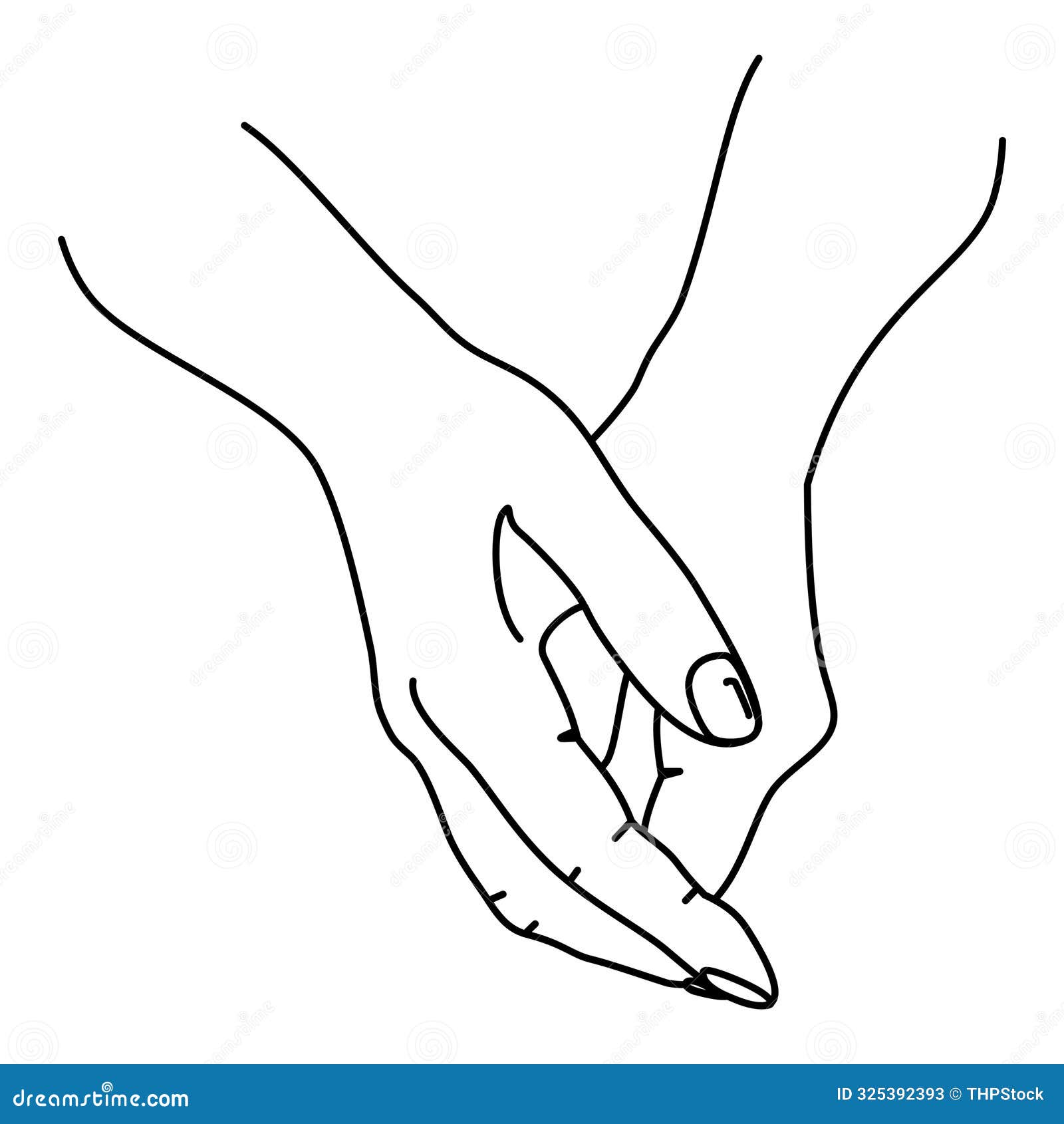 Clasped Hands Line Art Vector Stock Illustration - Illustration of ...