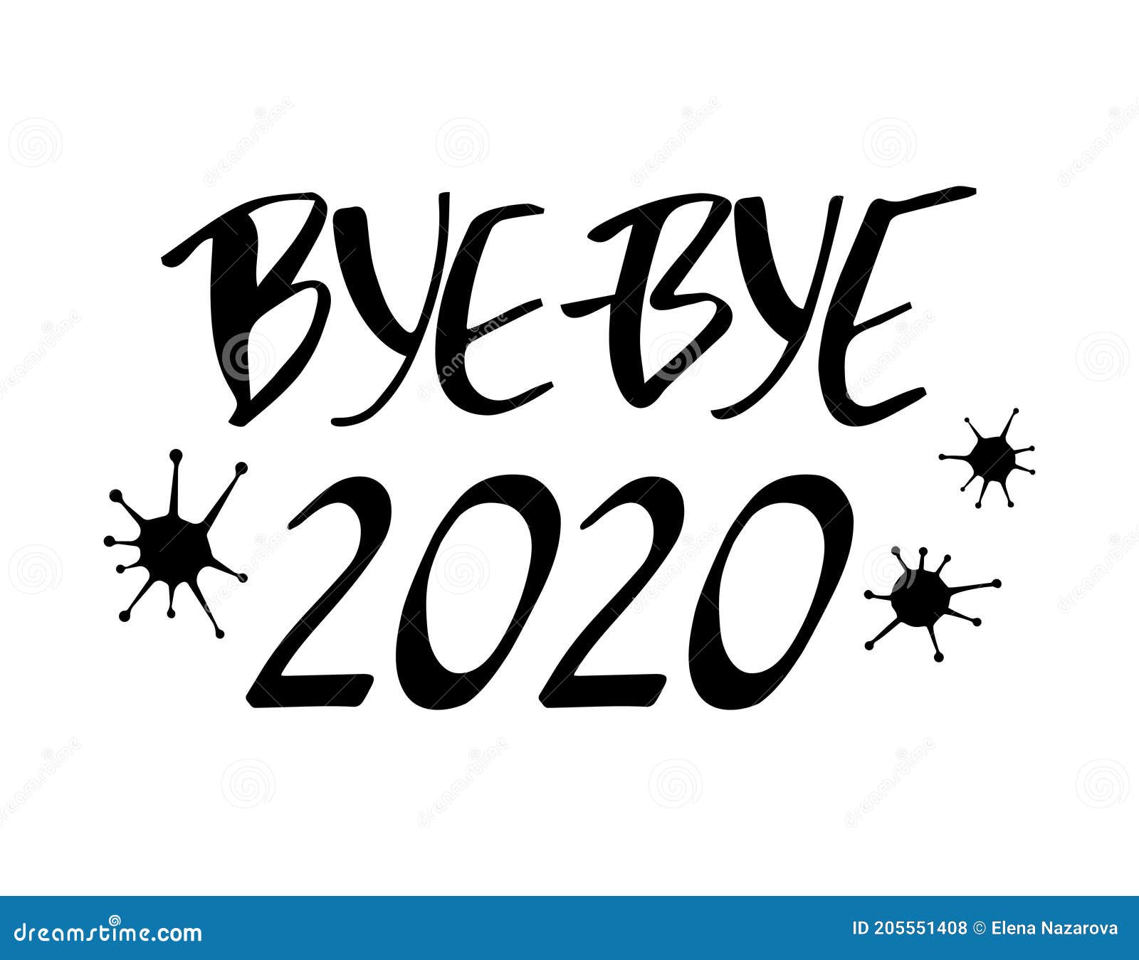 Bye Bye 2020 Year Hand Drawn Lettering Quote Stock Vector - Illustration of lettering ...