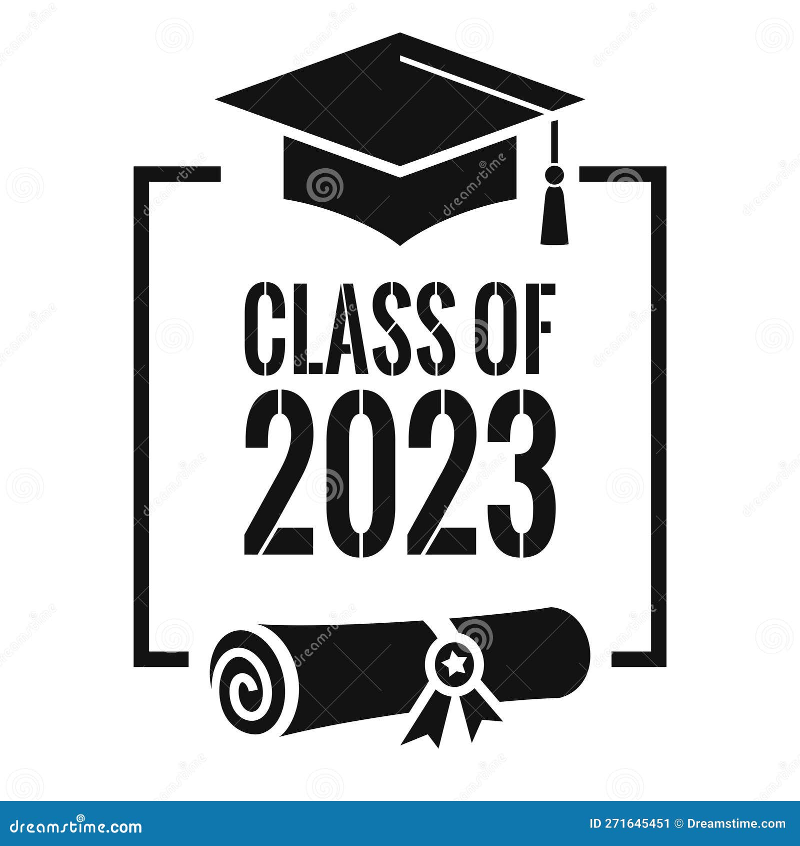 Class of 2023 Abstract Graduation Symbol Stock Vector - Illustration of ...