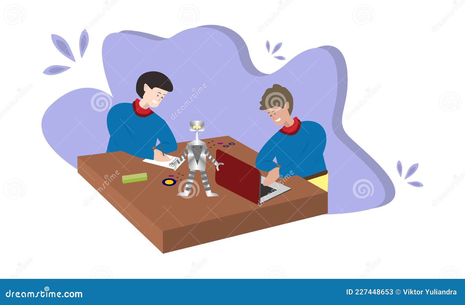 Class Activities Designing Robots. Stock Vector - Illustration of class ...