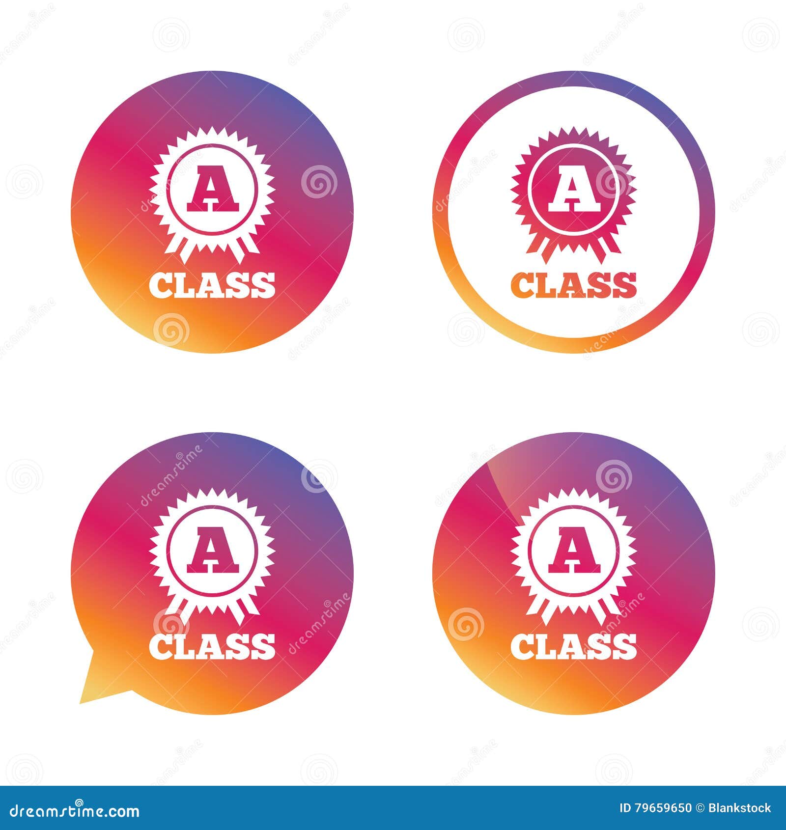 A-class Award Sign Icon. Premium Level Symbol. Stock Vector ...
