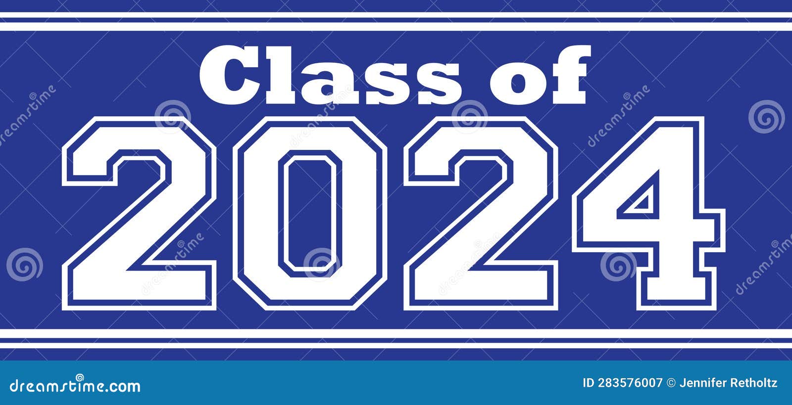 Class of 2024 Banner with Blue Background Stock Illustration ...