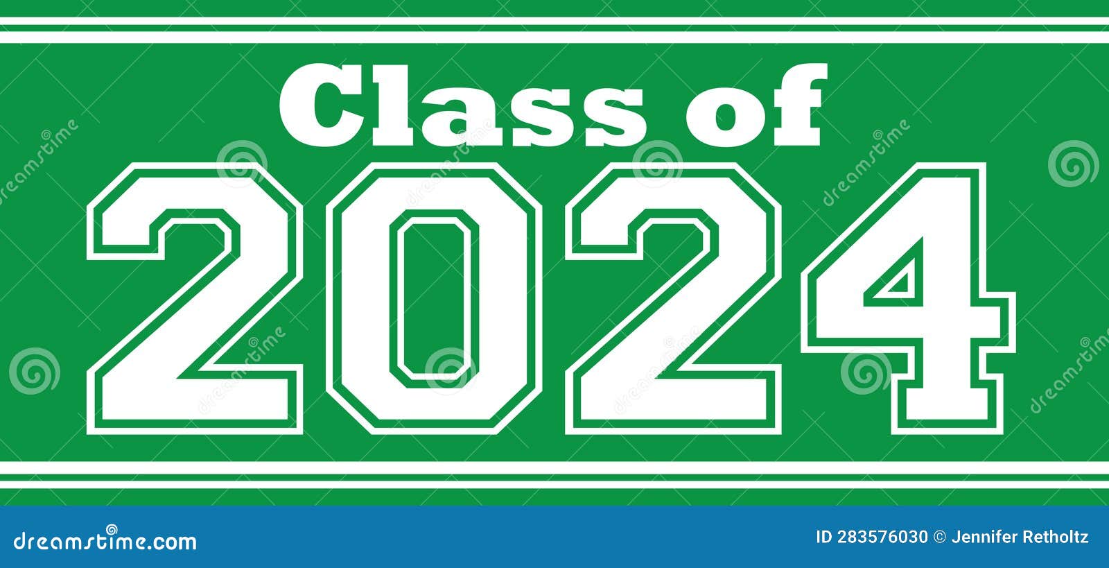 Class of 2024 Banner with Green Background Stock Illustration ...