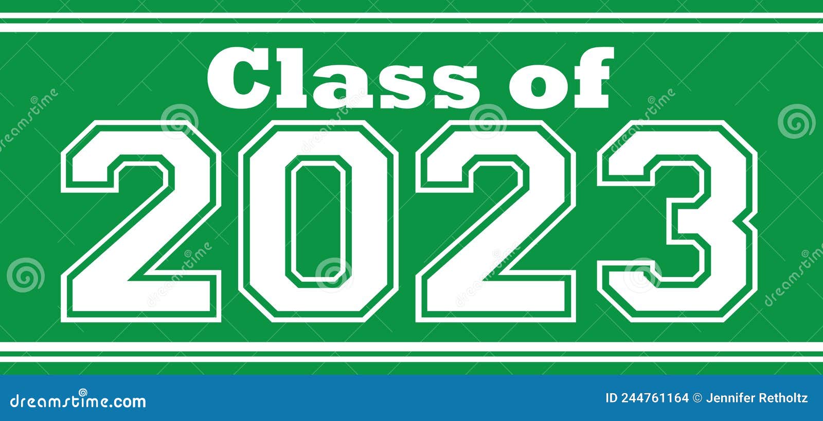 Class of 2023 Banner with Green Background Stock Vector - Illustration ...