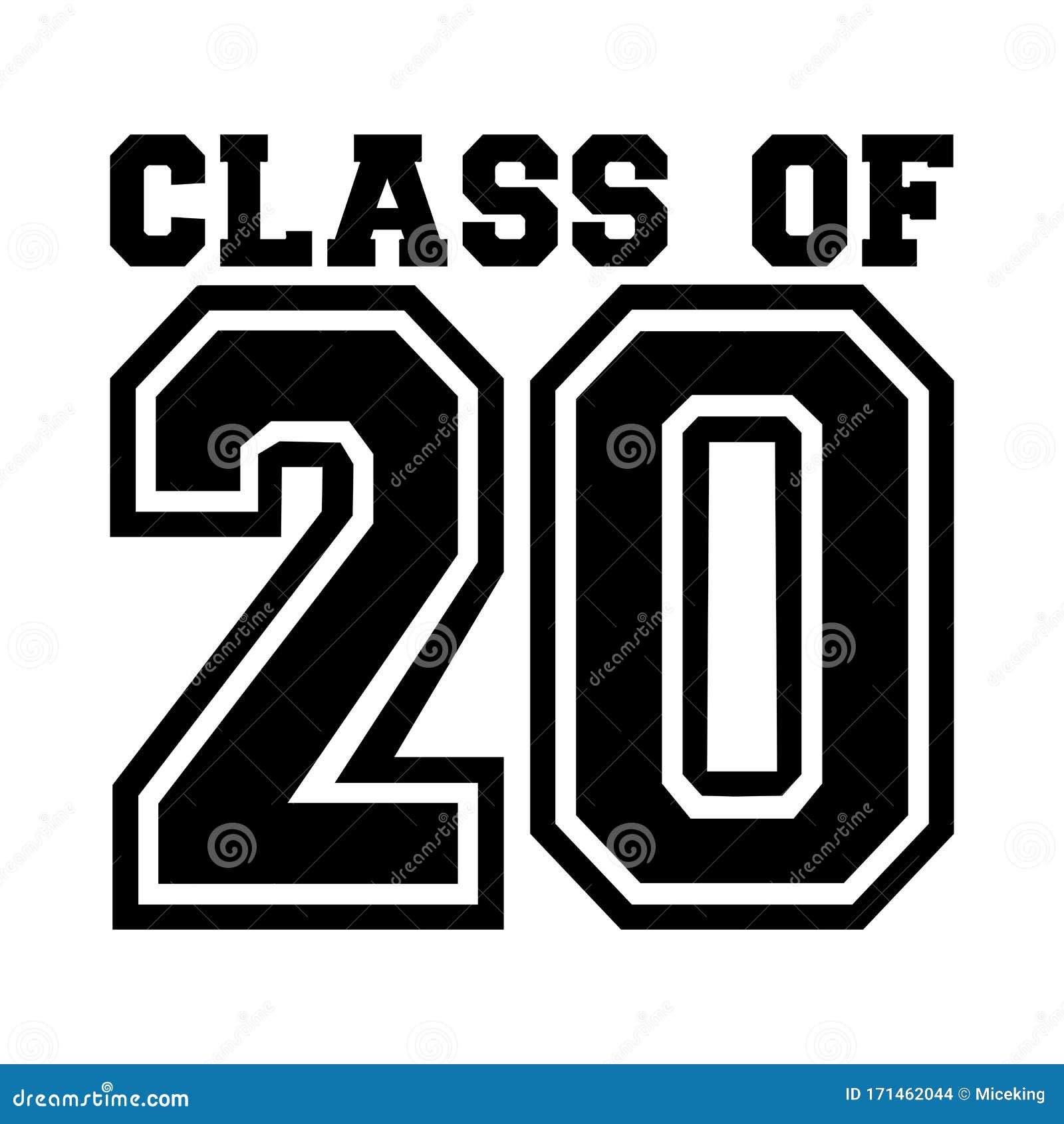 Class of 2020 Black and White Stock Vector - Illustration of logo ...
