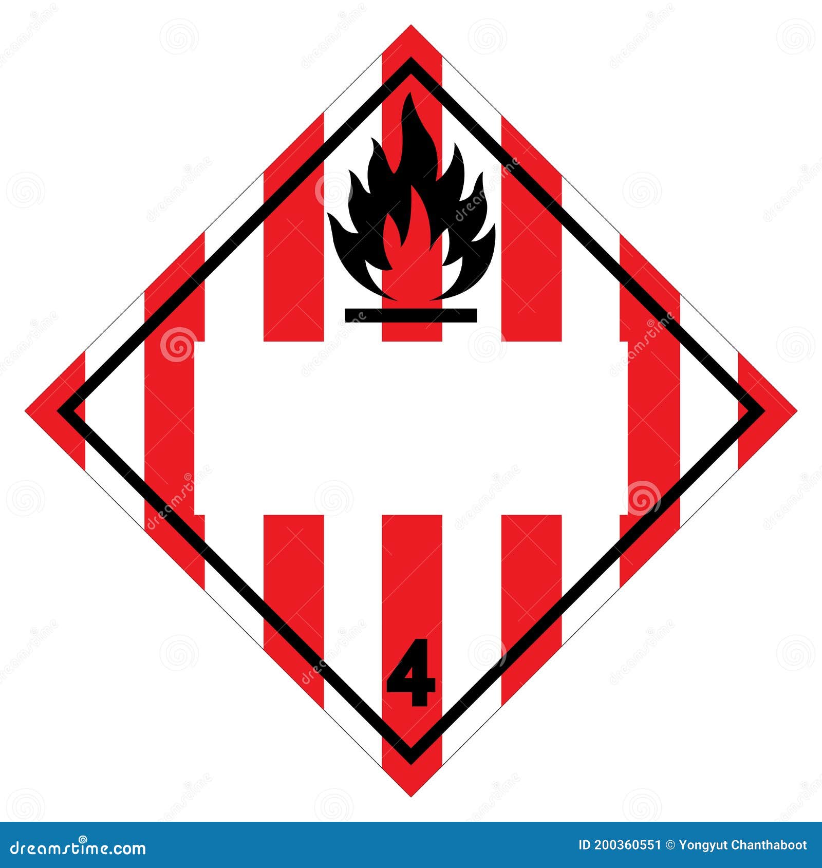 Class 4 Blank Flammable Solid Symbol Sign ,Vector Illustration, Isolate ...