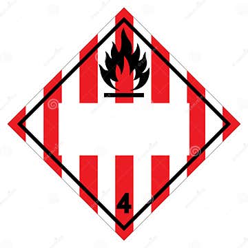 Class 4 Blank Flammable Solid Symbol Sign ,Vector Illustration, Isolate ...