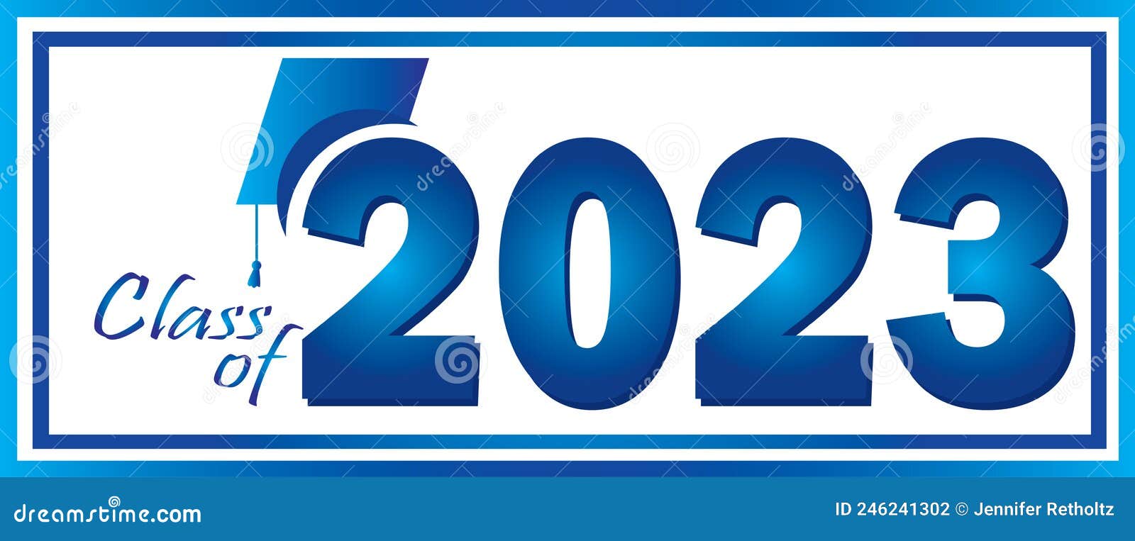 Class of 2023 Blue Boxed Background Stock Vector - Illustration of ...