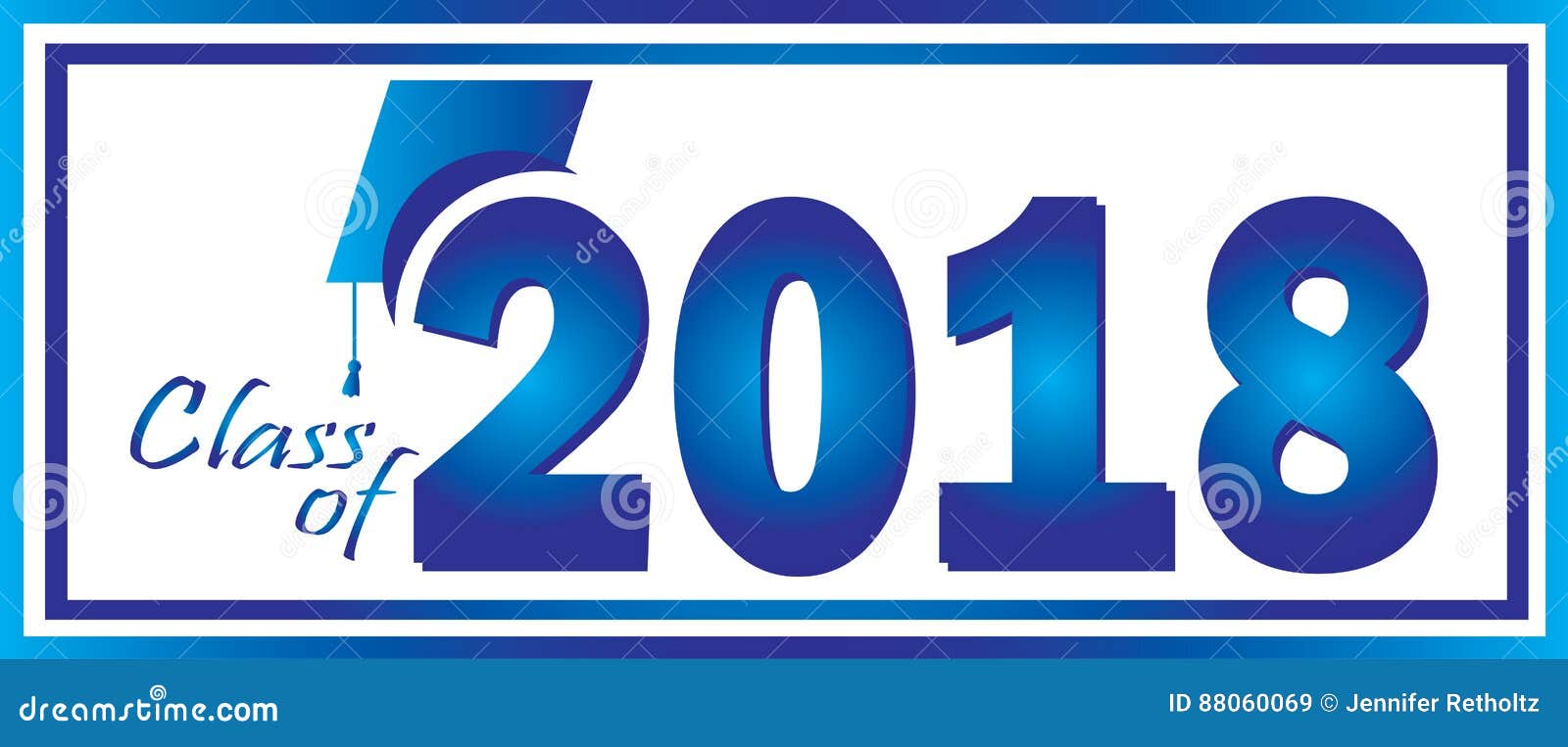 Class of 2018 Blue stock illustration. Illustration of preschool - 88060069