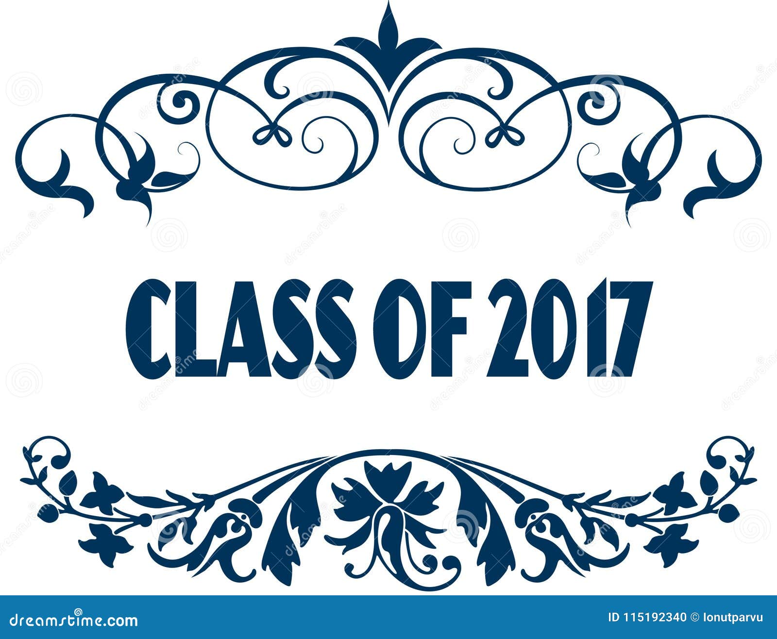 CLASS of 2017 Blue Text Frames. Stock Illustration - Illustration of ...