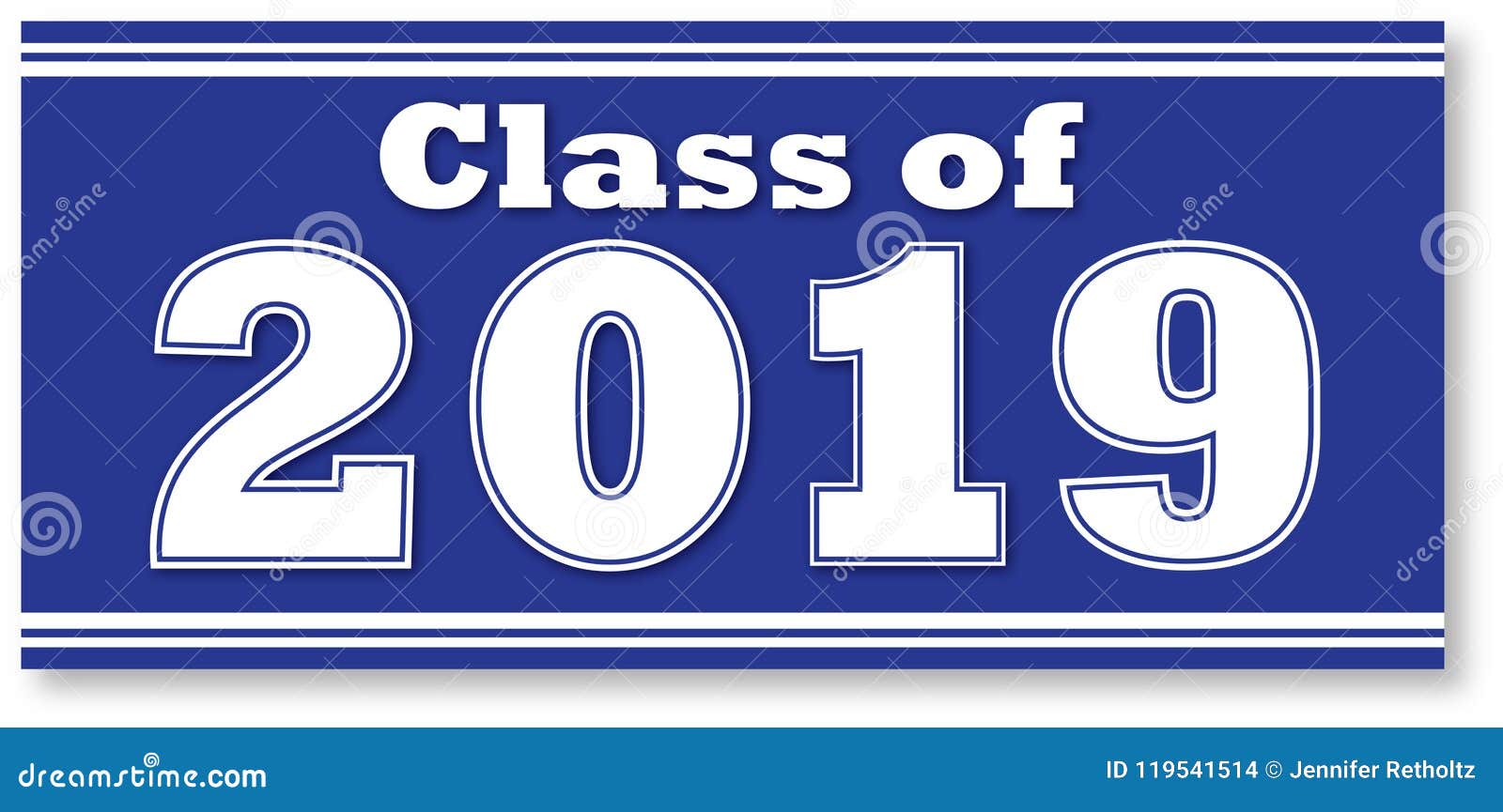 Blue Class of 2019 Banner stock illustration. Illustration of ...