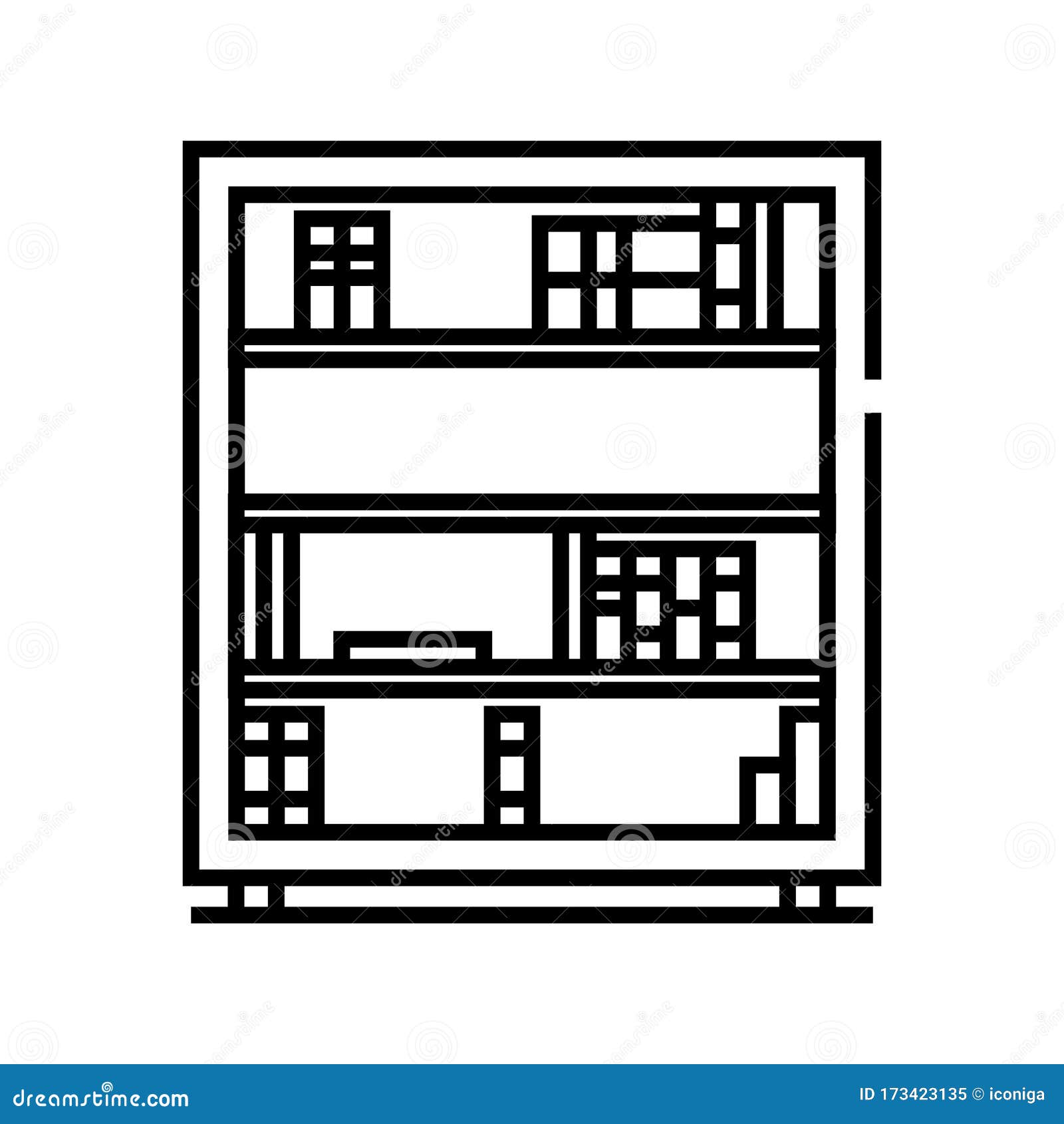 Class Books Line Icon, Concept Sign, Outline Vector Illustration ...