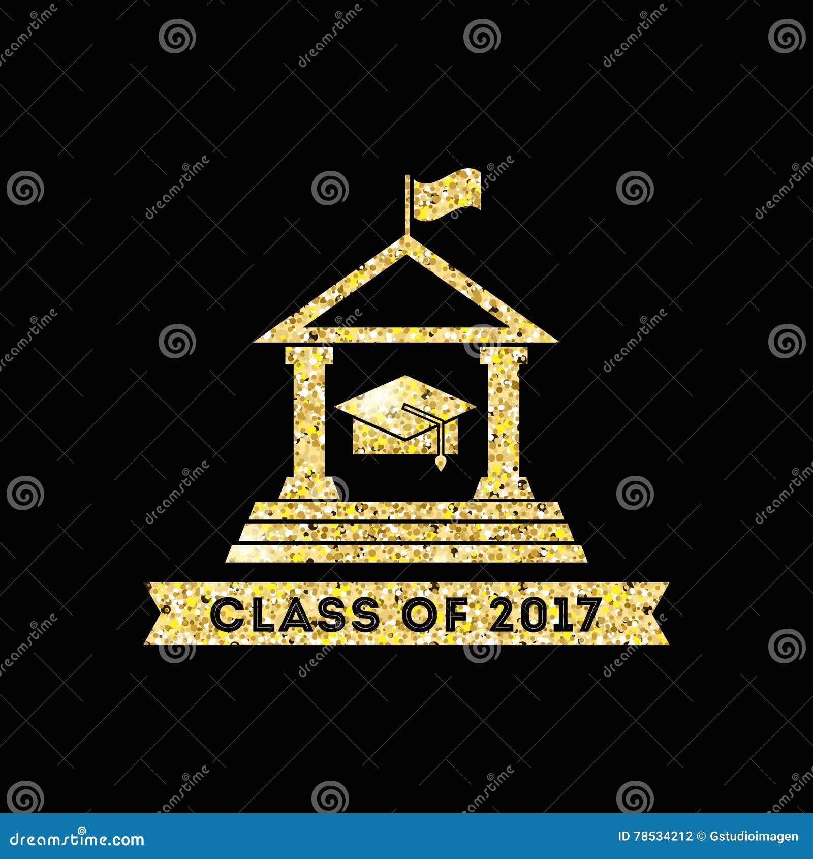 Class of 2017 card stock illustration. Illustration of class - 78534212