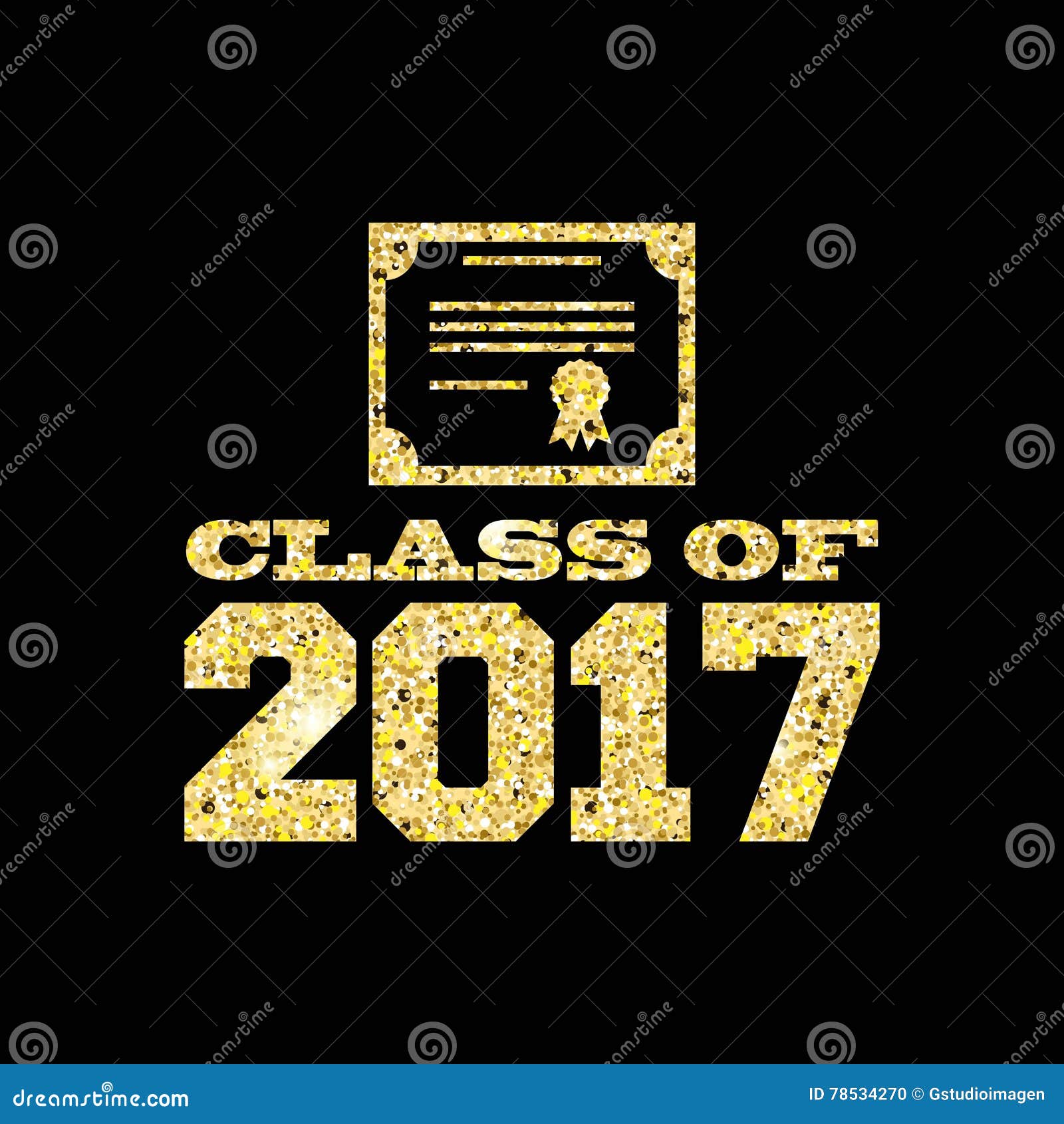 Class of 2017 card stock illustration. Illustration of icon - 78534270