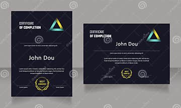 Class Completion Certificate Design Template Set Stock Vector ...