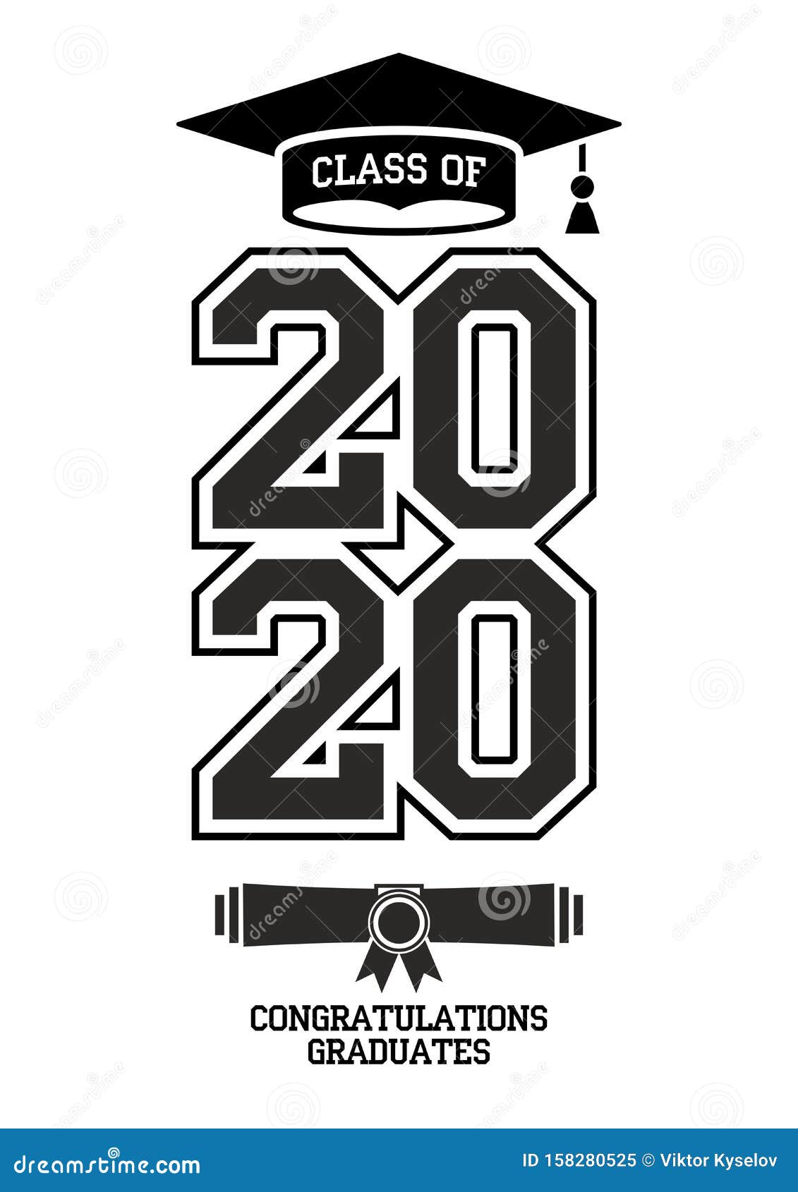 2020 class of graduate stock vector. Illustration of mortarboard ...