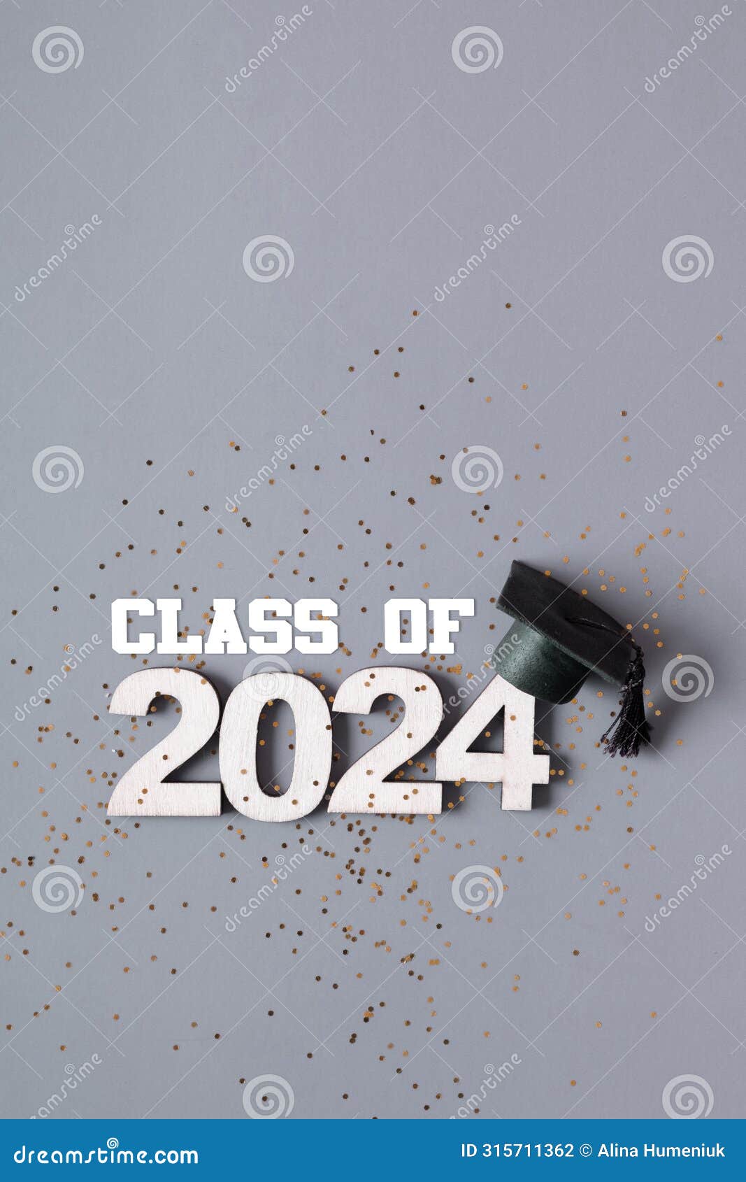 Class of 2024 Concept. Number 2024 with Graduation Cap and Confetti ...