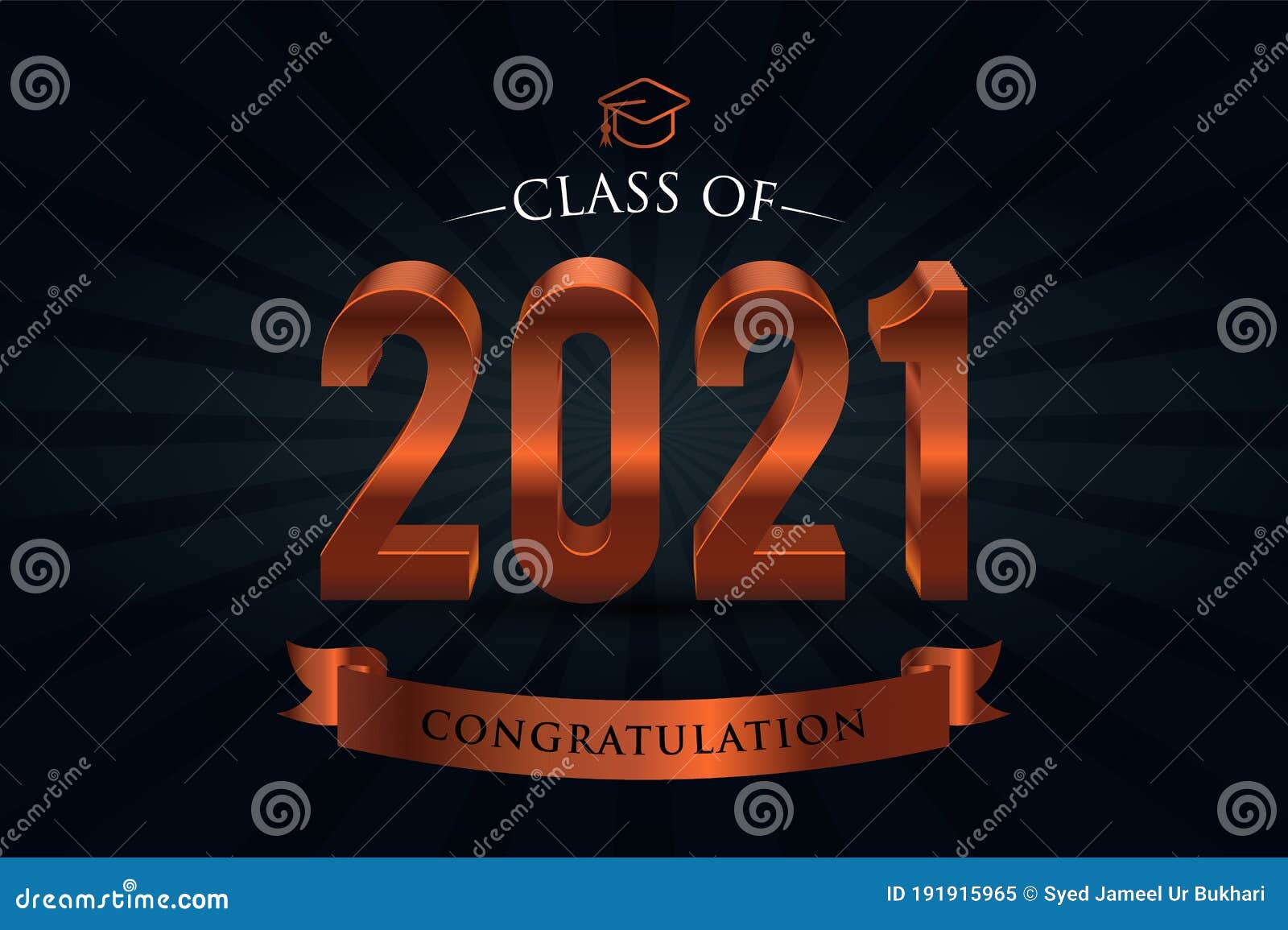 Class of 2021 Congratulation 3d Lettering Stock Vector - Illustration ...