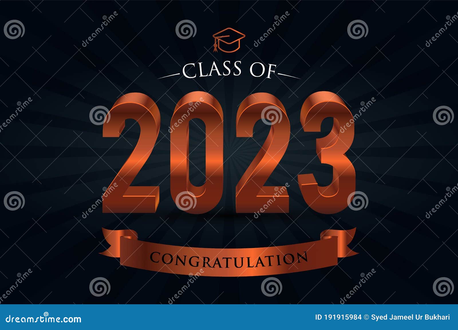 Class of 2023 Congratulation 3d Lettering Stock Vector - Illustration ...