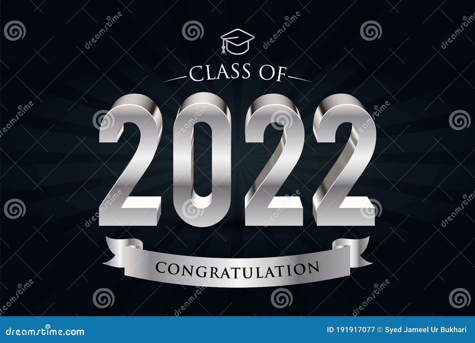 Class of 2022 Congratulation 3d Lettering Stock Vector - Illustration ...