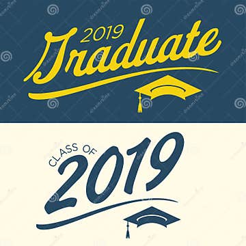Class of 2019 Congratulations Graduate Typography Stock Vector ...