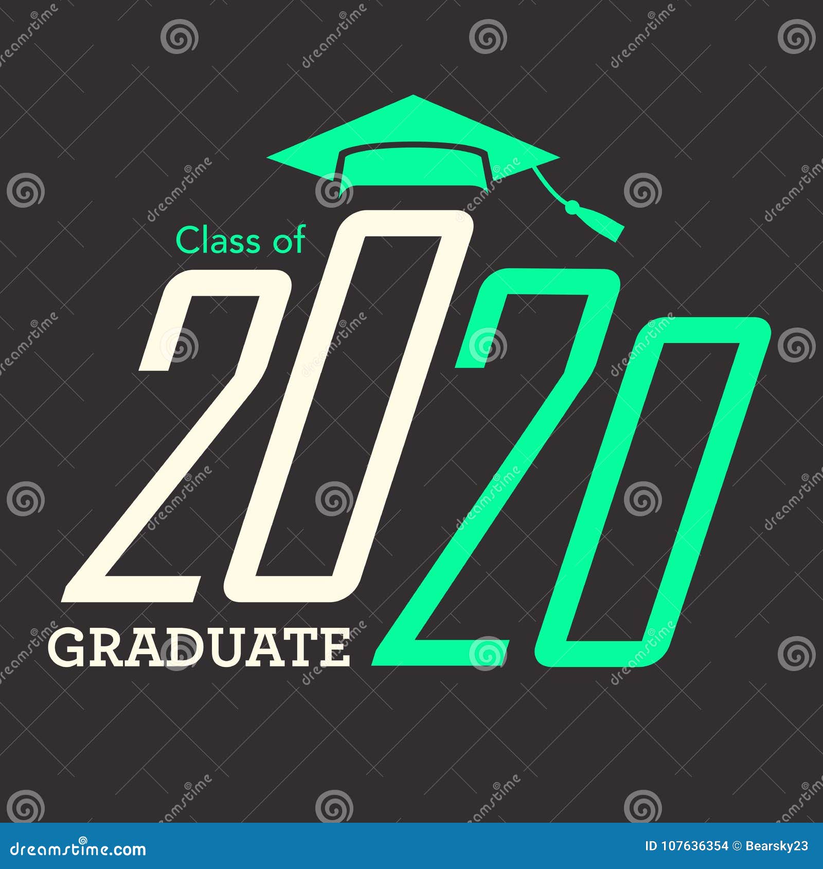 Class Of 2020 Round Lable. Hand Drawn Brush Lettering Graduation Logo ...