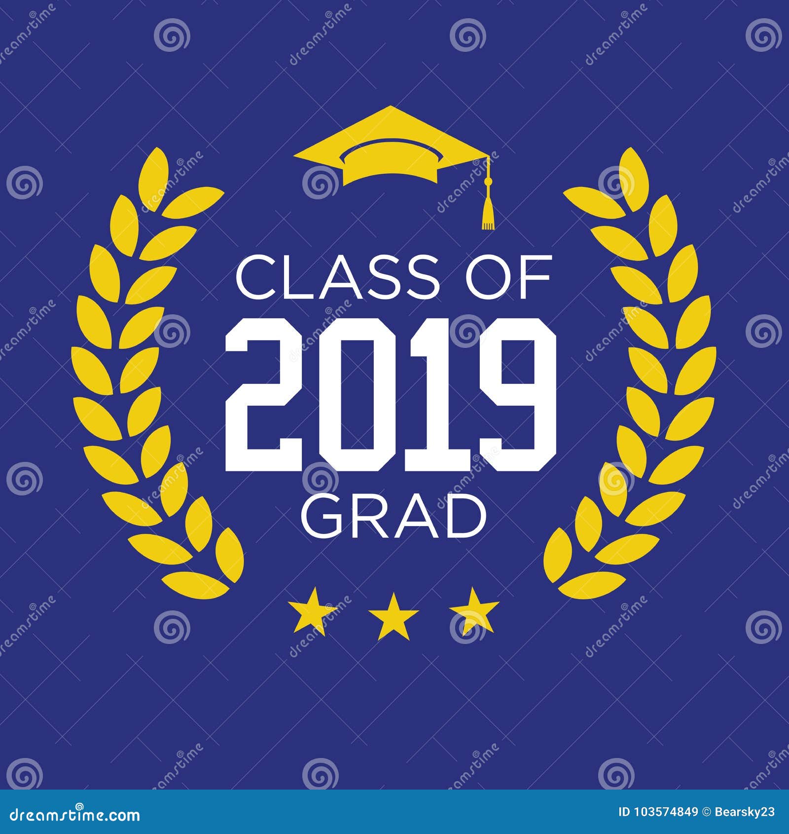Class of 2019 Congratulations Graduate Typography with Stars and Stock ...