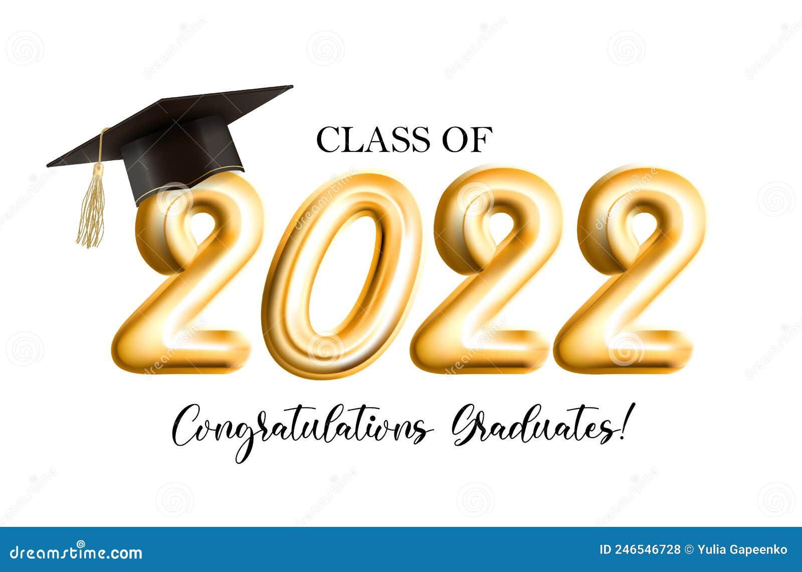 Class of 2022 Congratulations Graduates Greeting Card. Vector ...