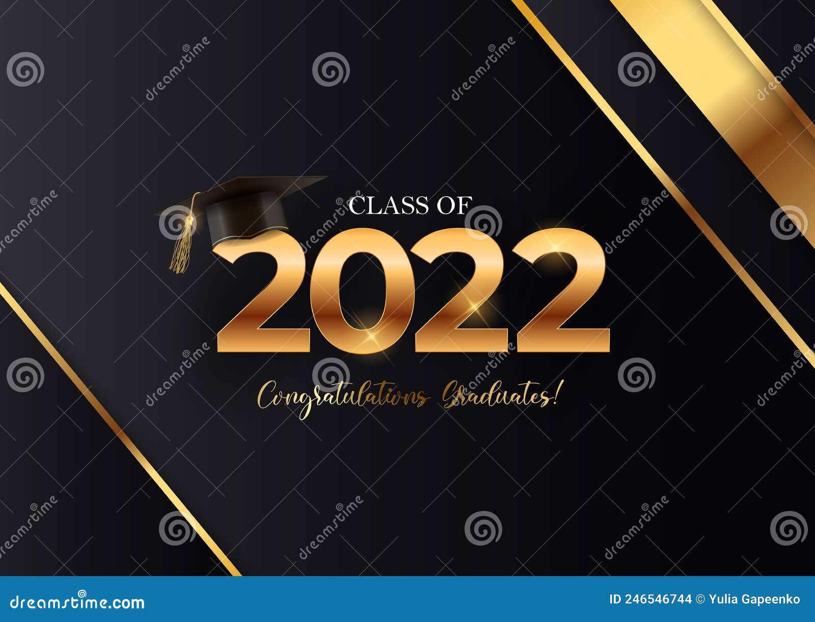 Class of 2022 Congratulations Graduates Greeting Card. Vector ...