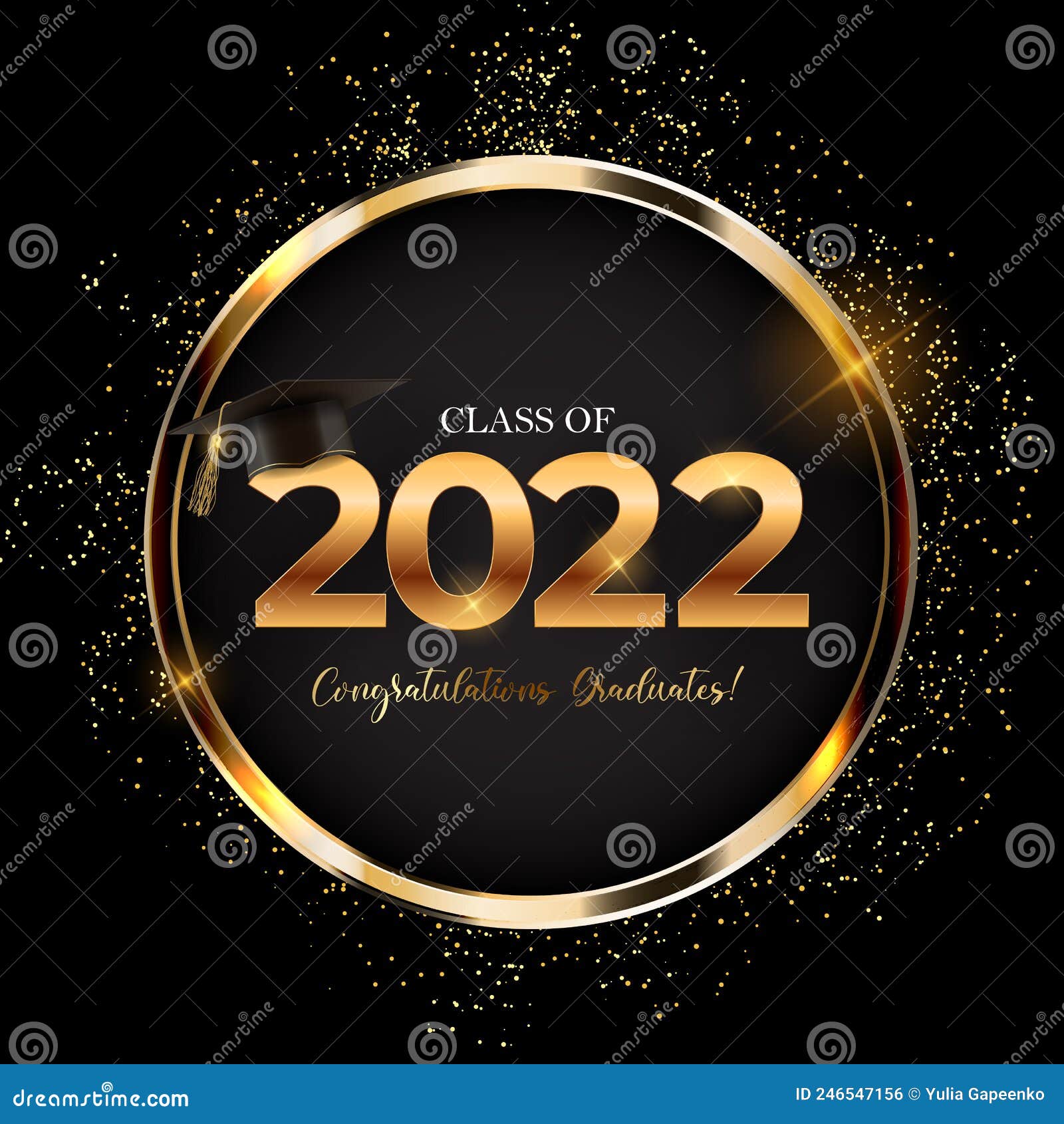 Class of 2022 Congratulations Graduates Greeting Card. Vector ...