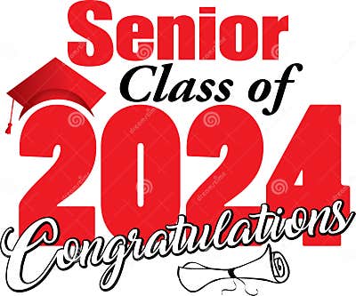Class of 2024 Congratulations Red Stock Illustration - Illustration of ...