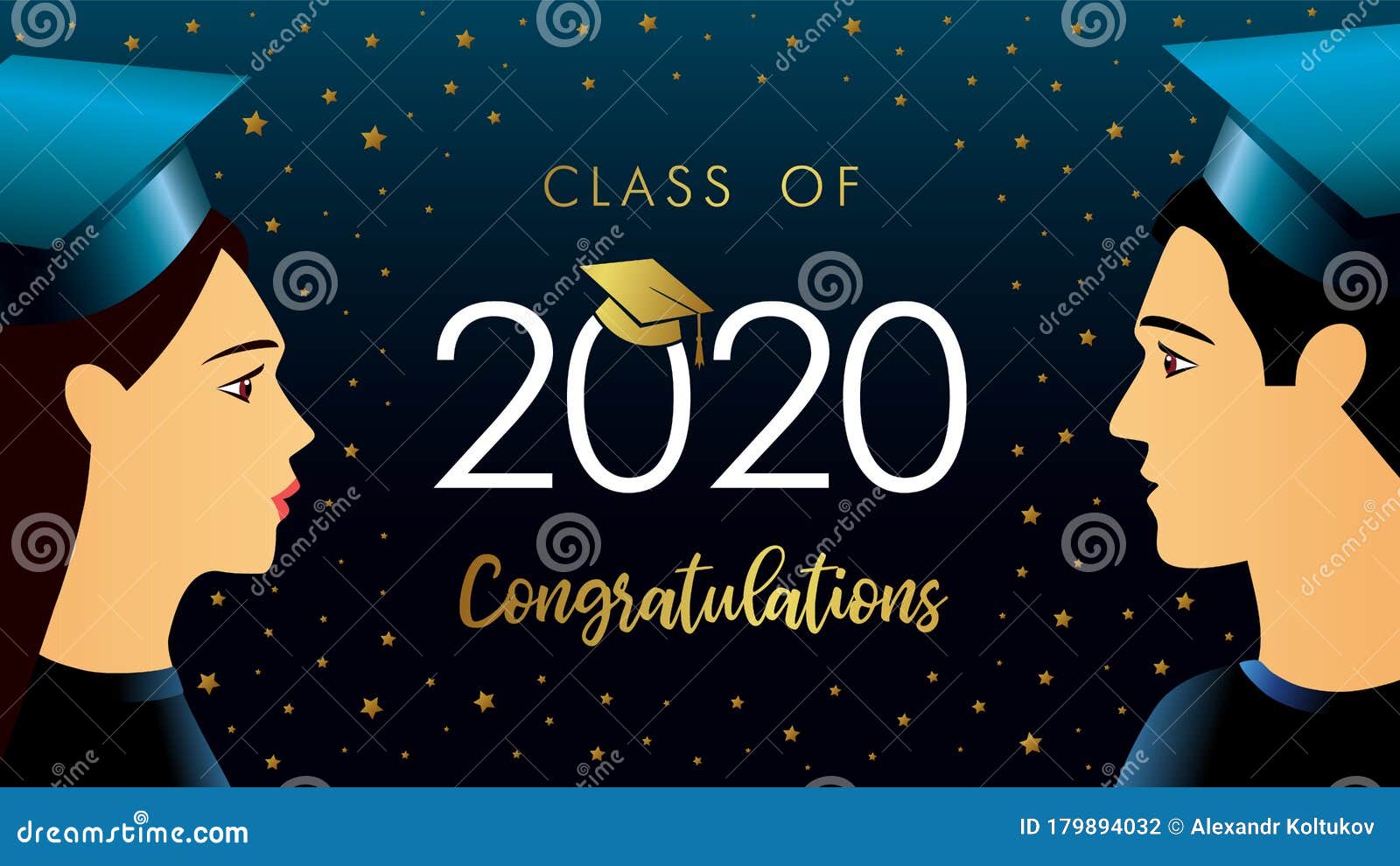Class of 2020 Congratulations Students in Academic Hat Stock Vector ...