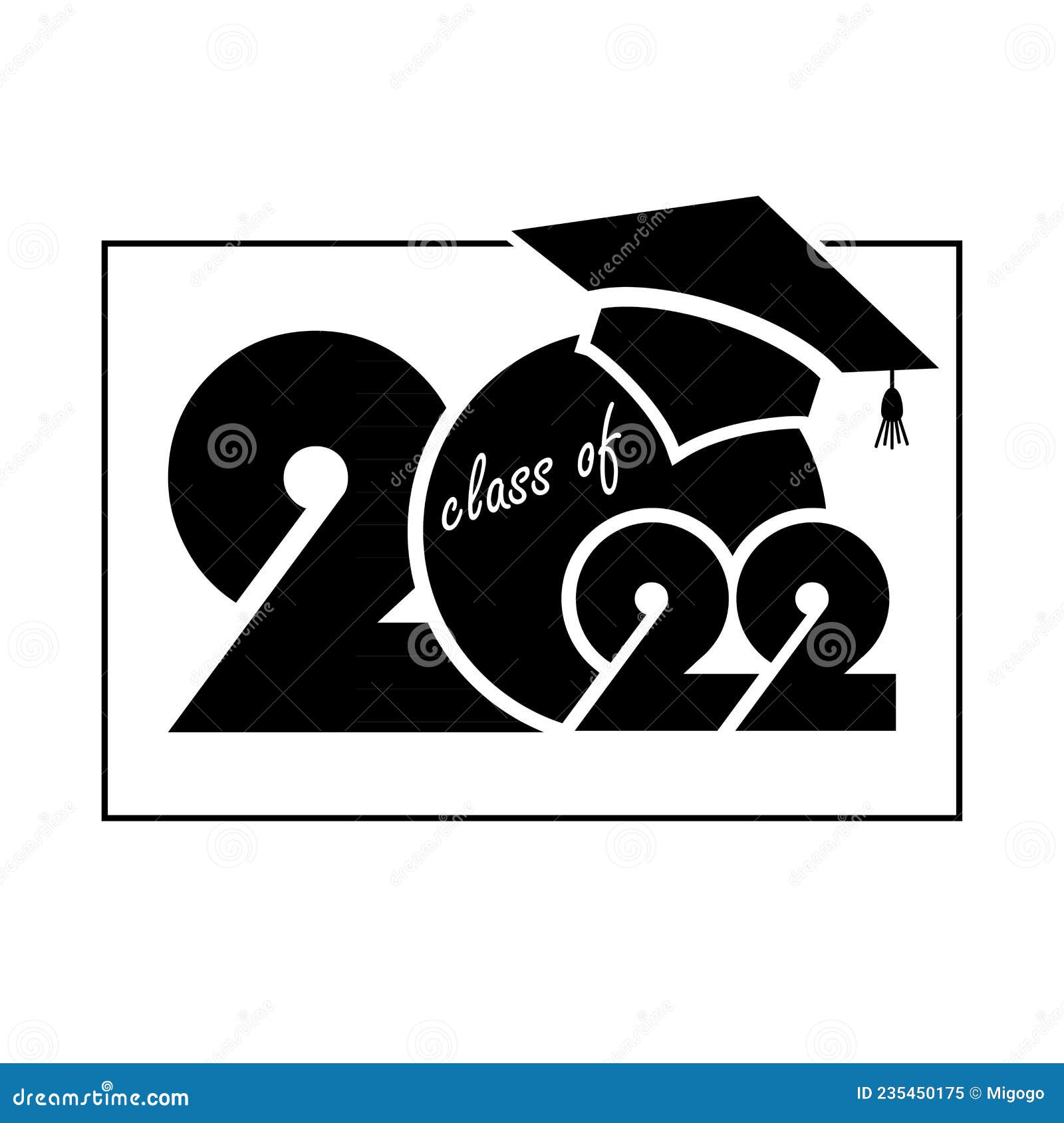 2022 Class of. Cover of Card for 2022 Graduation. Creative Flat Design ...