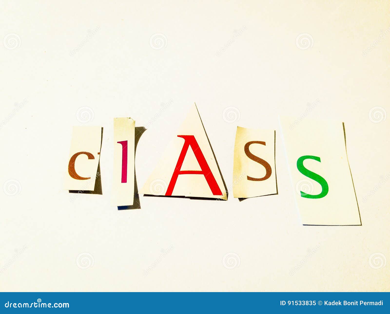 Class - Cutout Words Collage of Mixed Magazine Letters with White ...