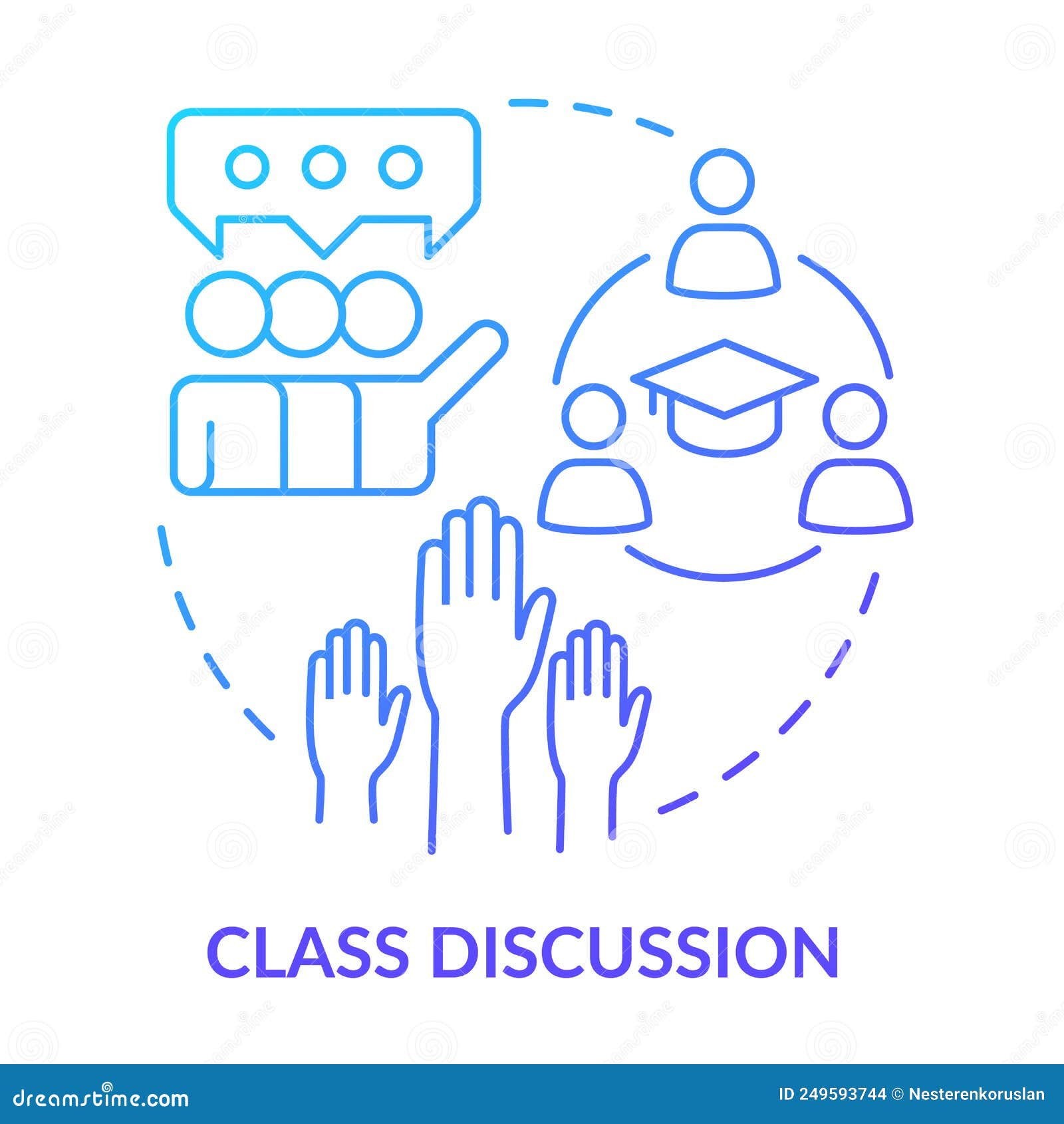 Class Discussion Blue Gradient Concept Icon Stock Vector - Illustration ...