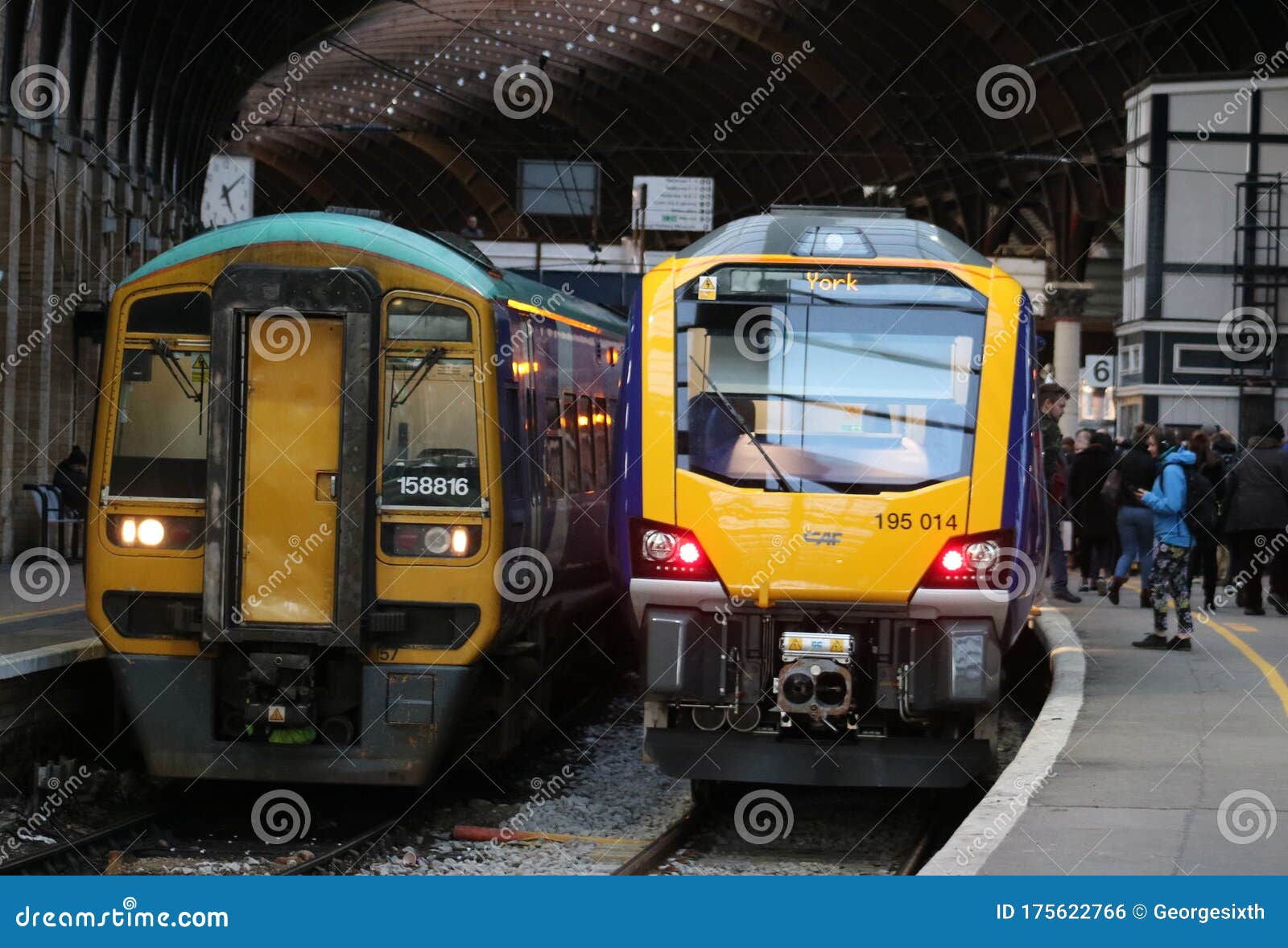 Class 195 and 158 Dmus in York Railway Station Editorial Photo - Image ...
