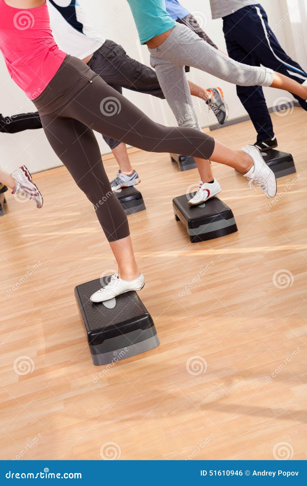 Class Doing Aerobics Balancing on Boards Stock Photo - Image of people ...