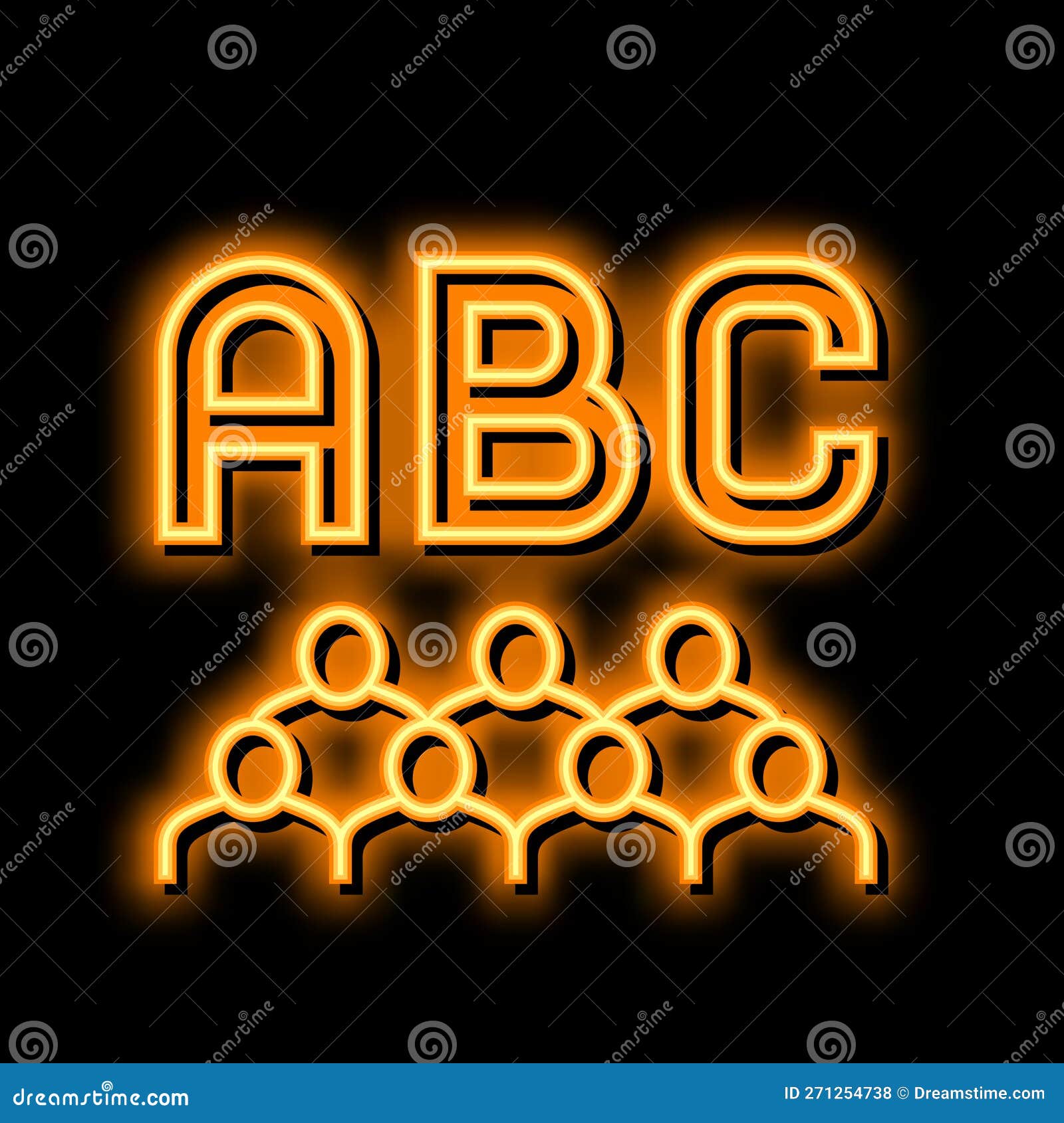 Class English Neon Glow Icon Illustration Stock Vector - Illustration ...