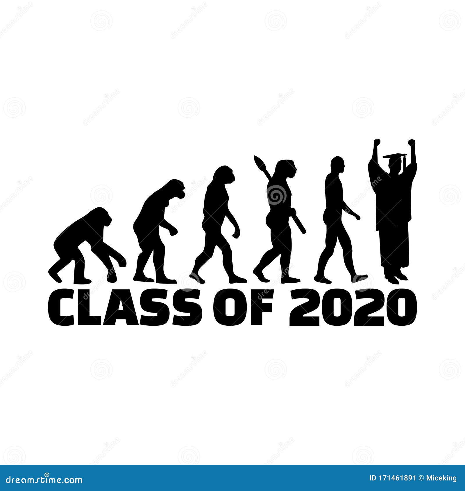 Class of 2020 Evolution Graduation Stock Vector - Illustration of ...