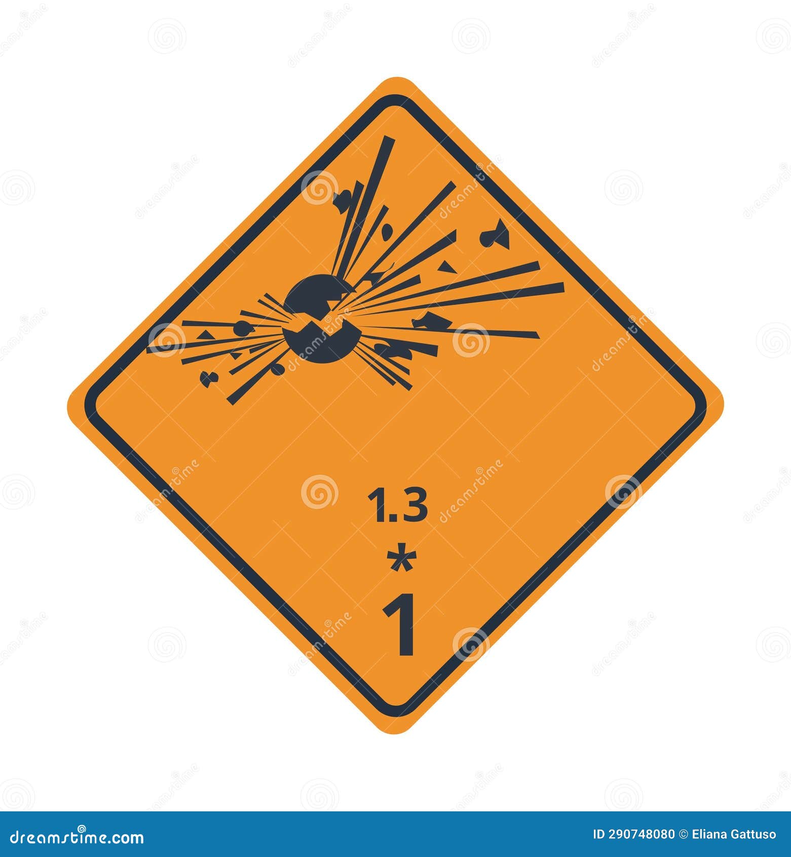 Class 1 Explosives Symbol, Division 1.3 Stock Illustration ...