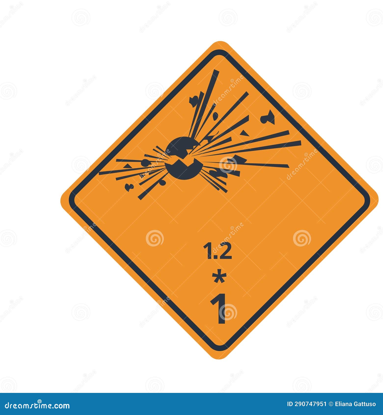 Class 1 Explosives Symbol, Division 1.2 Stock Vector - Illustration of ...