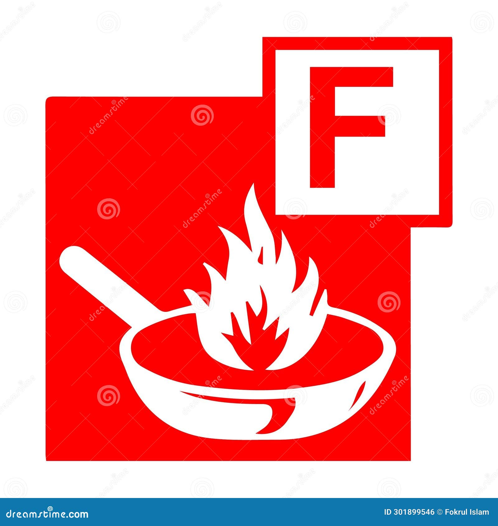Class F Fire for Fire Safety and Fire Safety Icons with Fire Classes ...