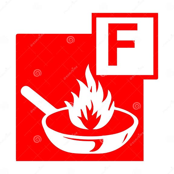 Class F Fire for Fire Safety and Fire Safety Icons with Fire Classes ...