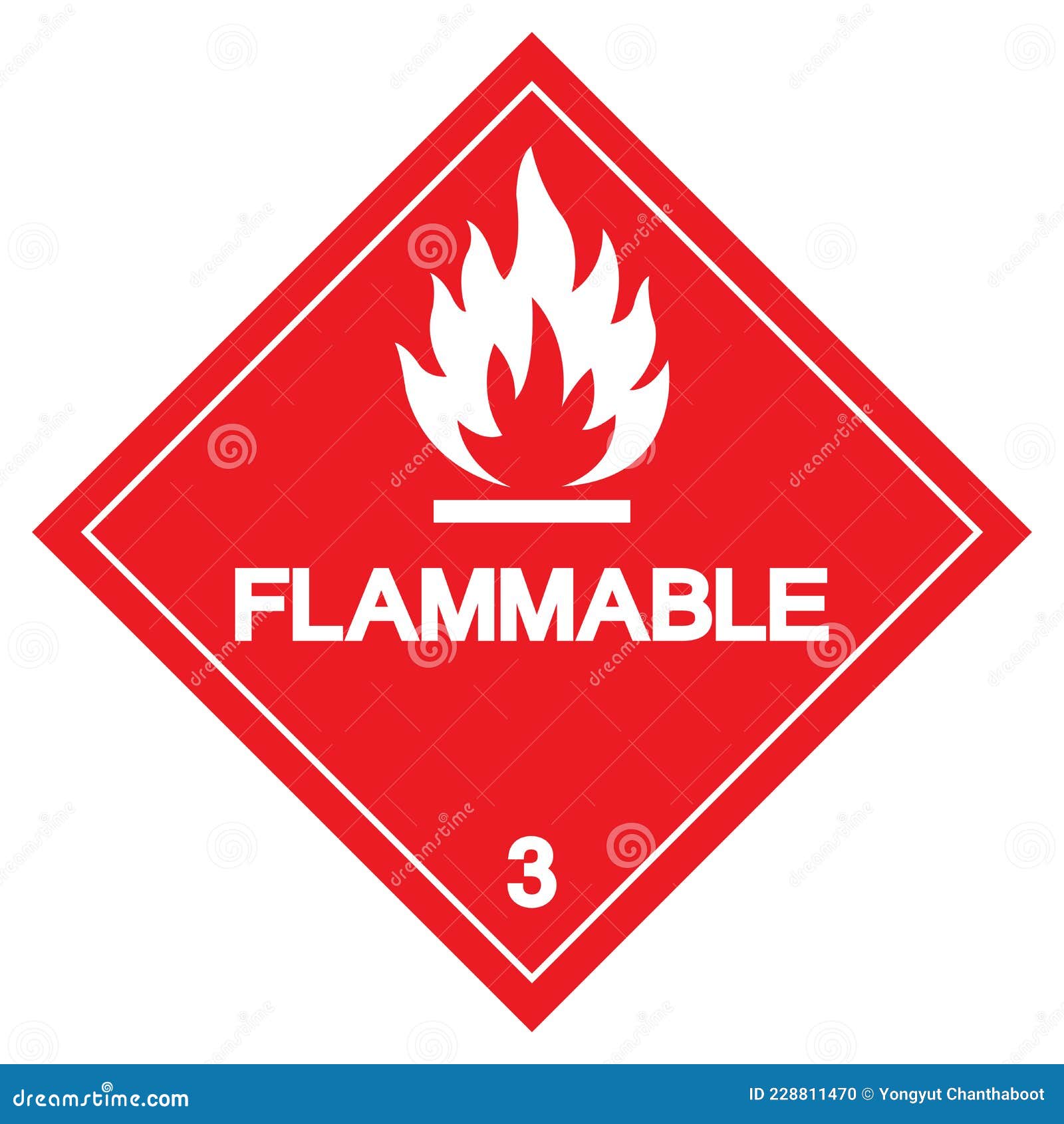 Class 3 Flammable Symbol Sign ,Vector Illustration, Isolate on White ...