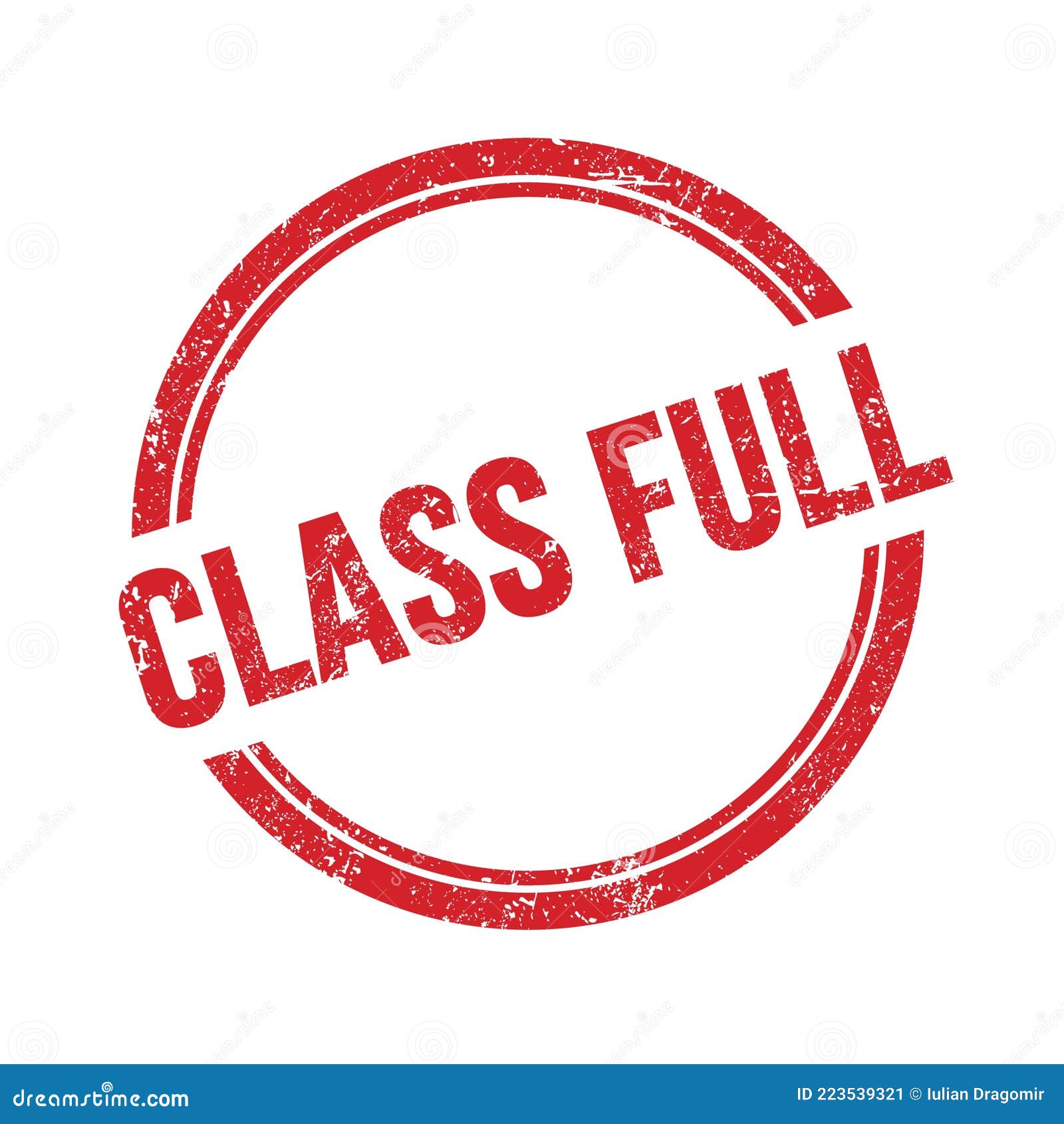 CLASS FULL Text Written on Red Grungy Round Stamp Stock Illustration ...