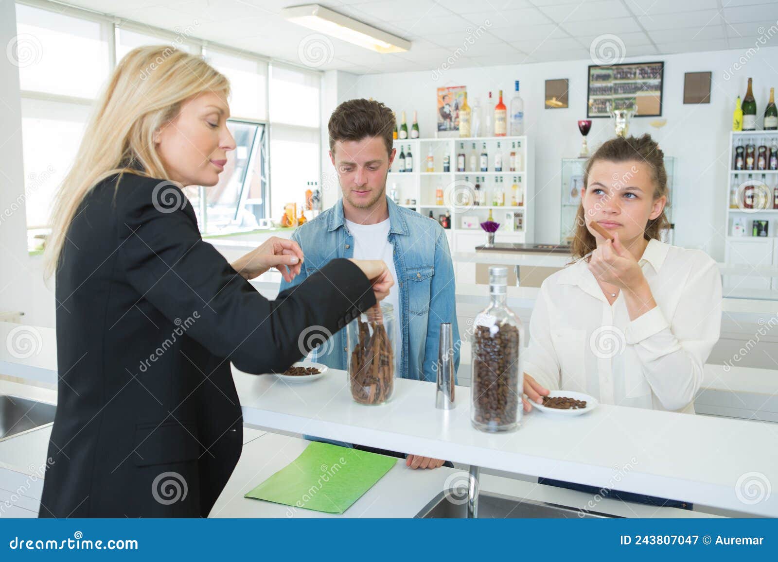Class Future Sommelier Smelling Coffee Beans Stock Image - Image of ...