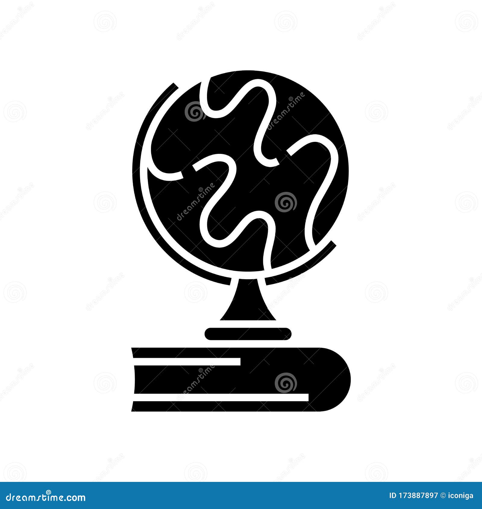 Class Globe Black Icon, Concept Illustration, Vector Flat Symbol, Glyph ...