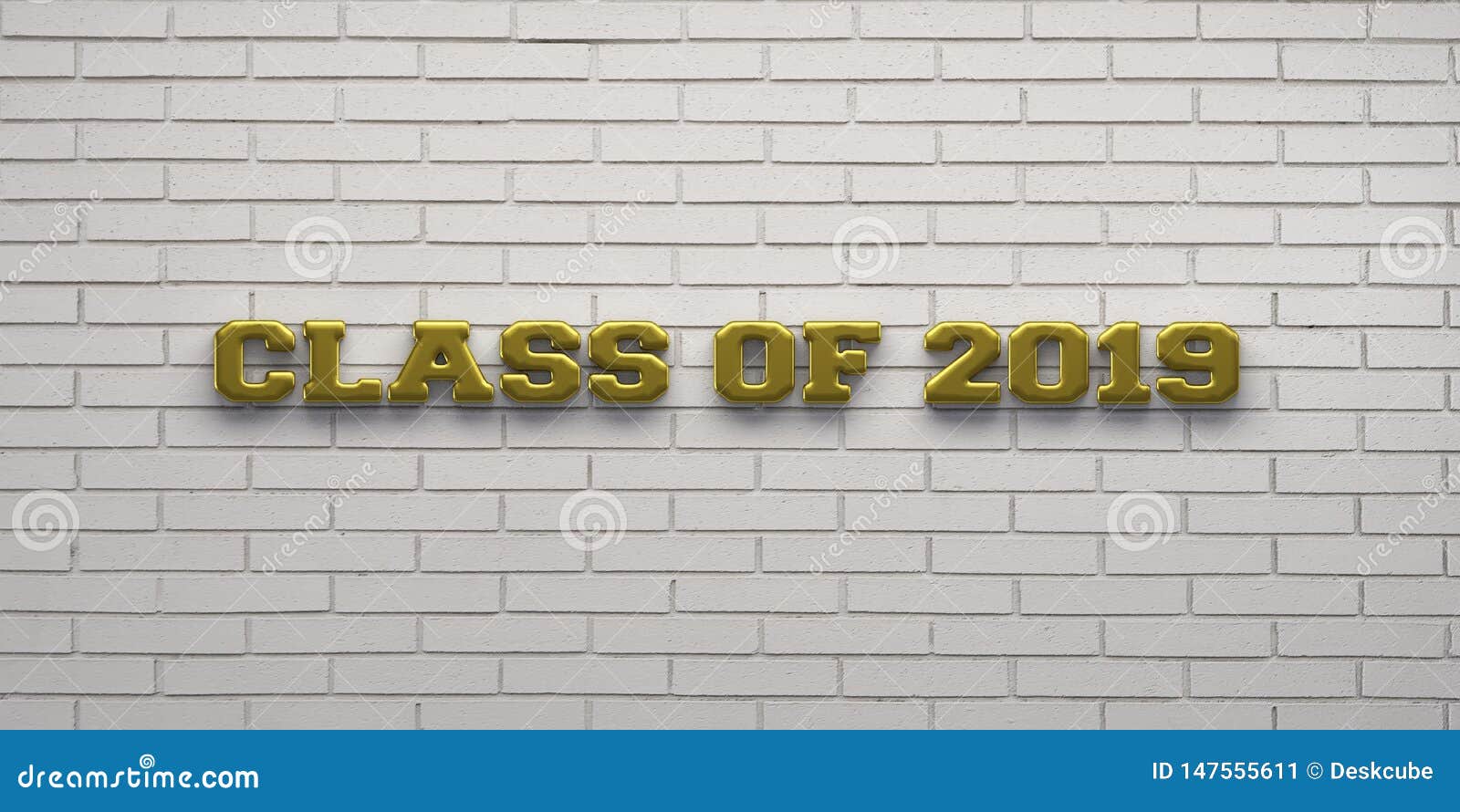 Class of 2019 Gold Sign. 3D Render Illustration Stock Illustration ...